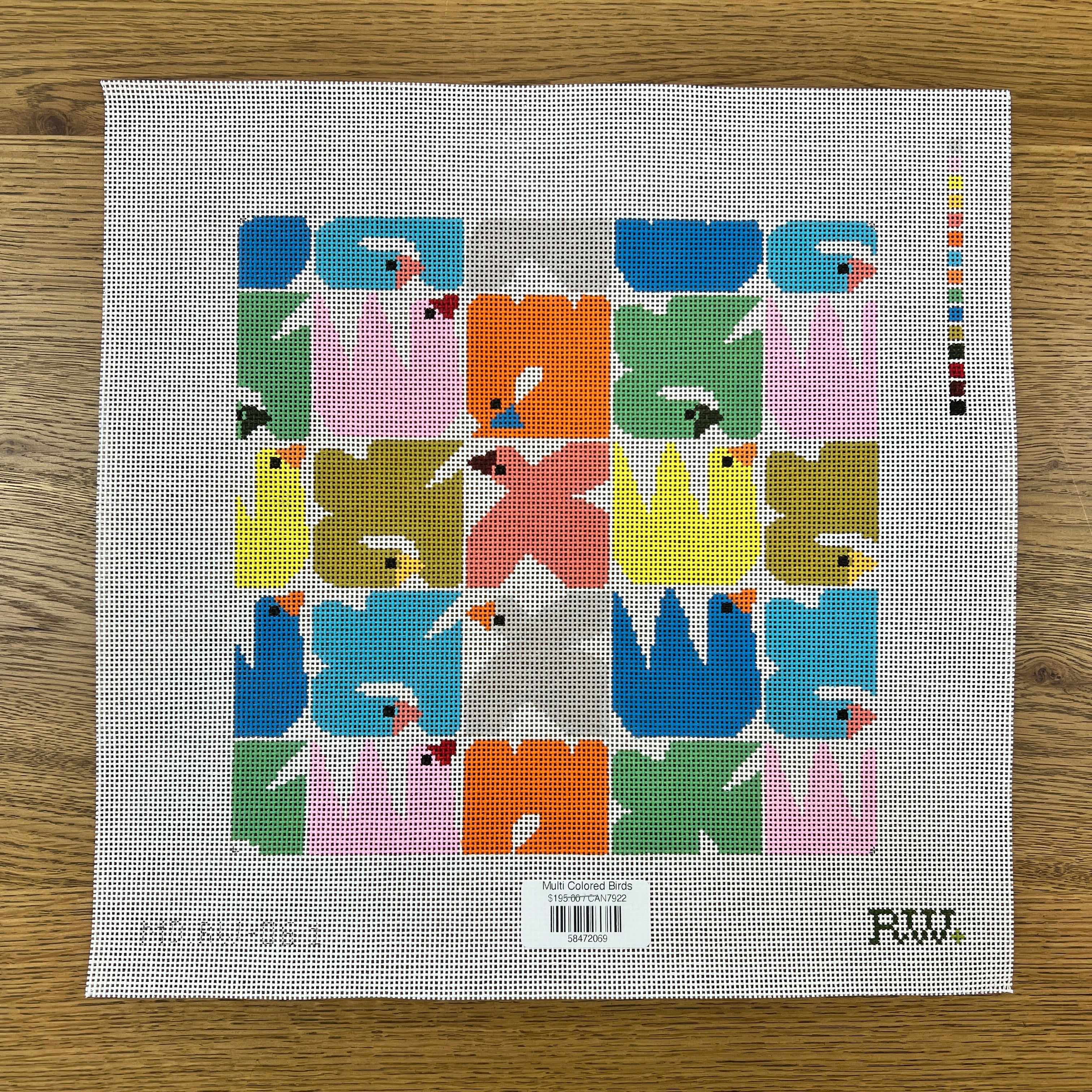 Multi Colored Birds – The Needlepoint Clubhouse