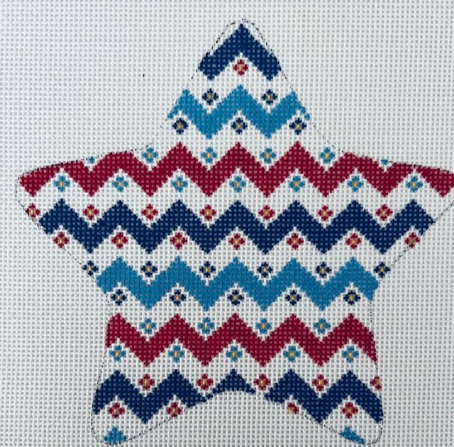 Patriotic Star-Zig Zag – The Needlepoint Clubhouse