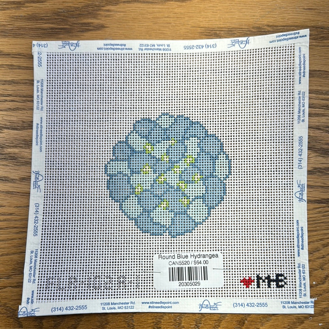 Round Blue Hydrangea – The Needlepoint Clubhouse