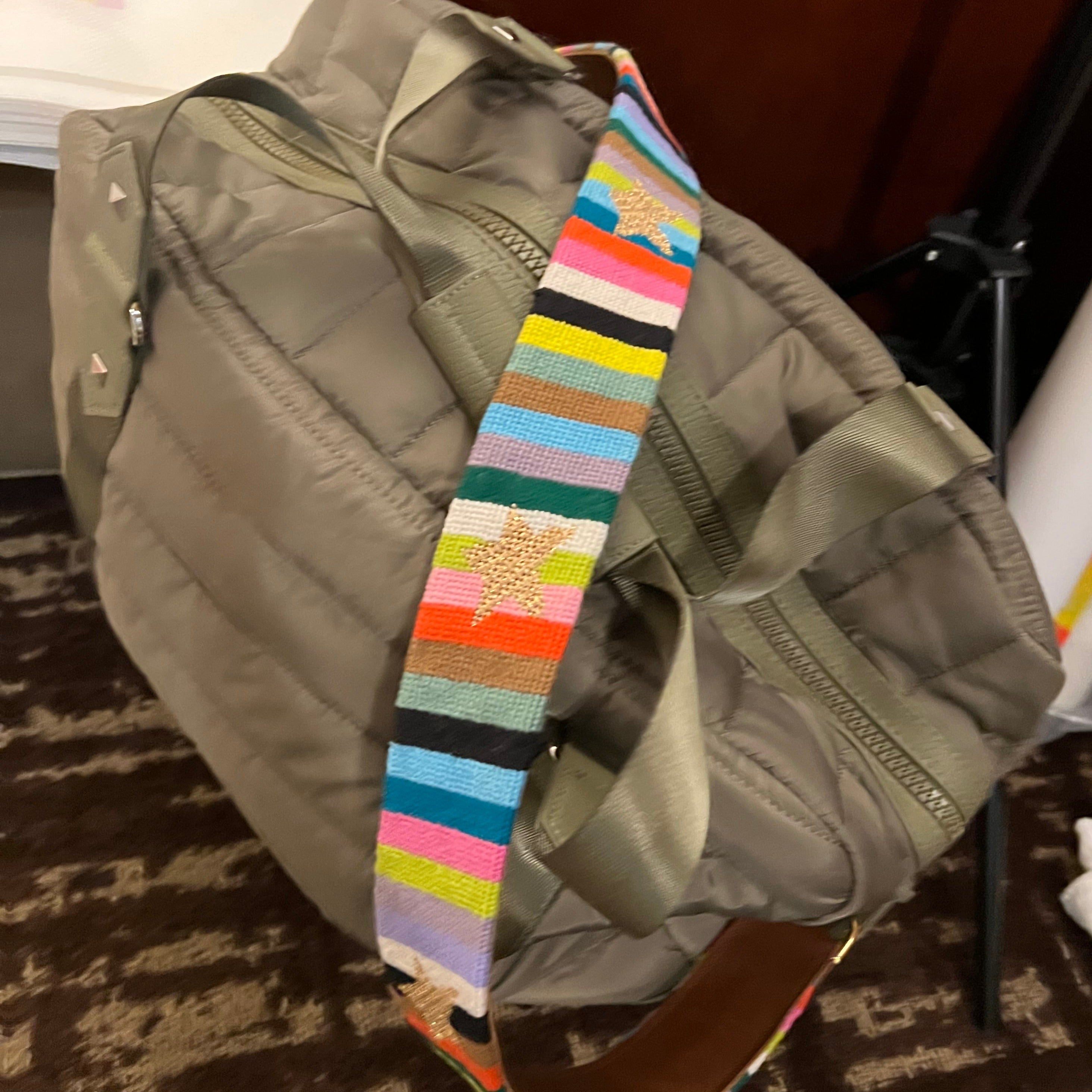 Gold Star on Stripes Purse Strap – The Needlepoint Clubhouse