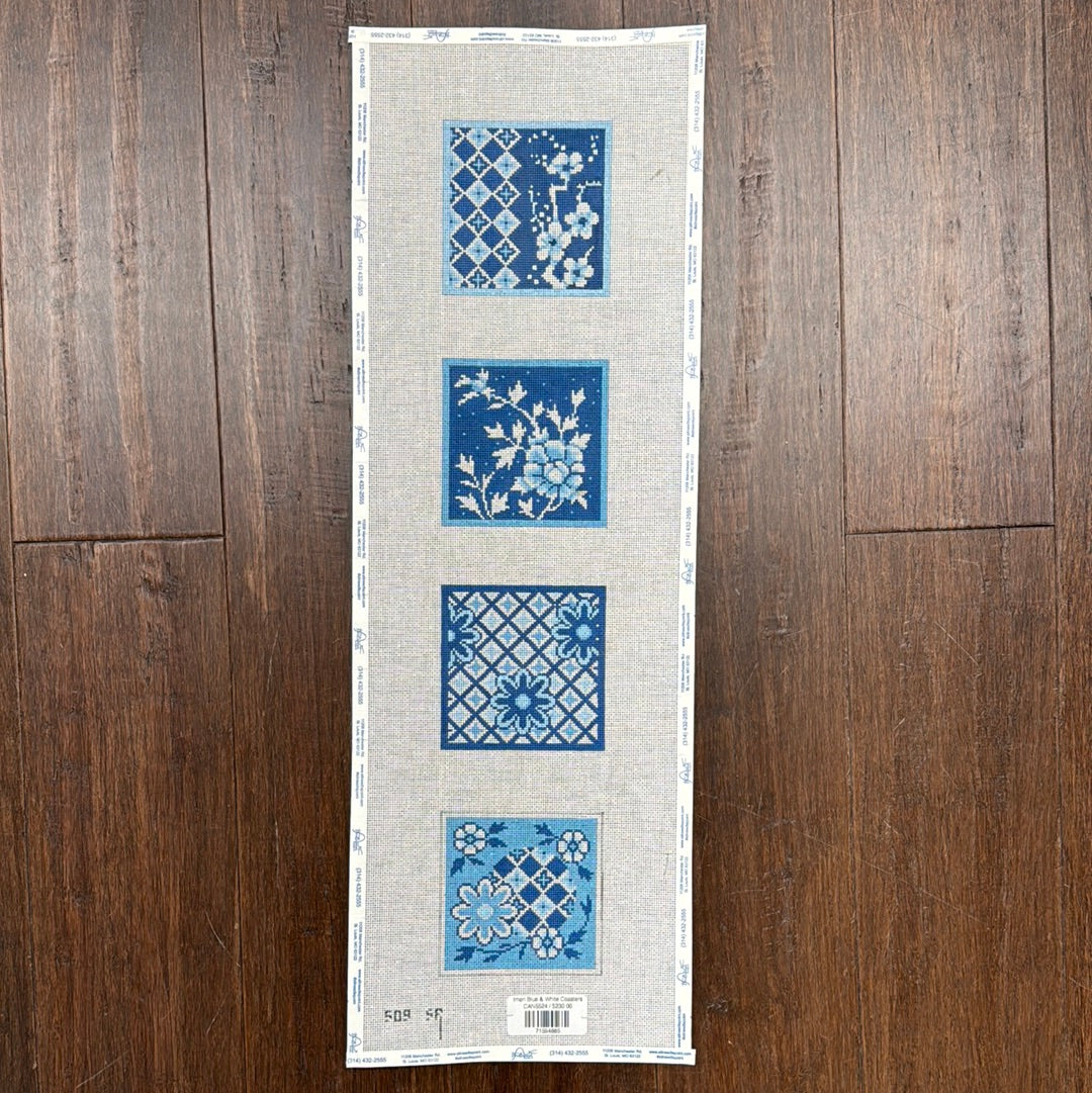 Imari Blue & White Coasters – The Needlepoint Clubhouse