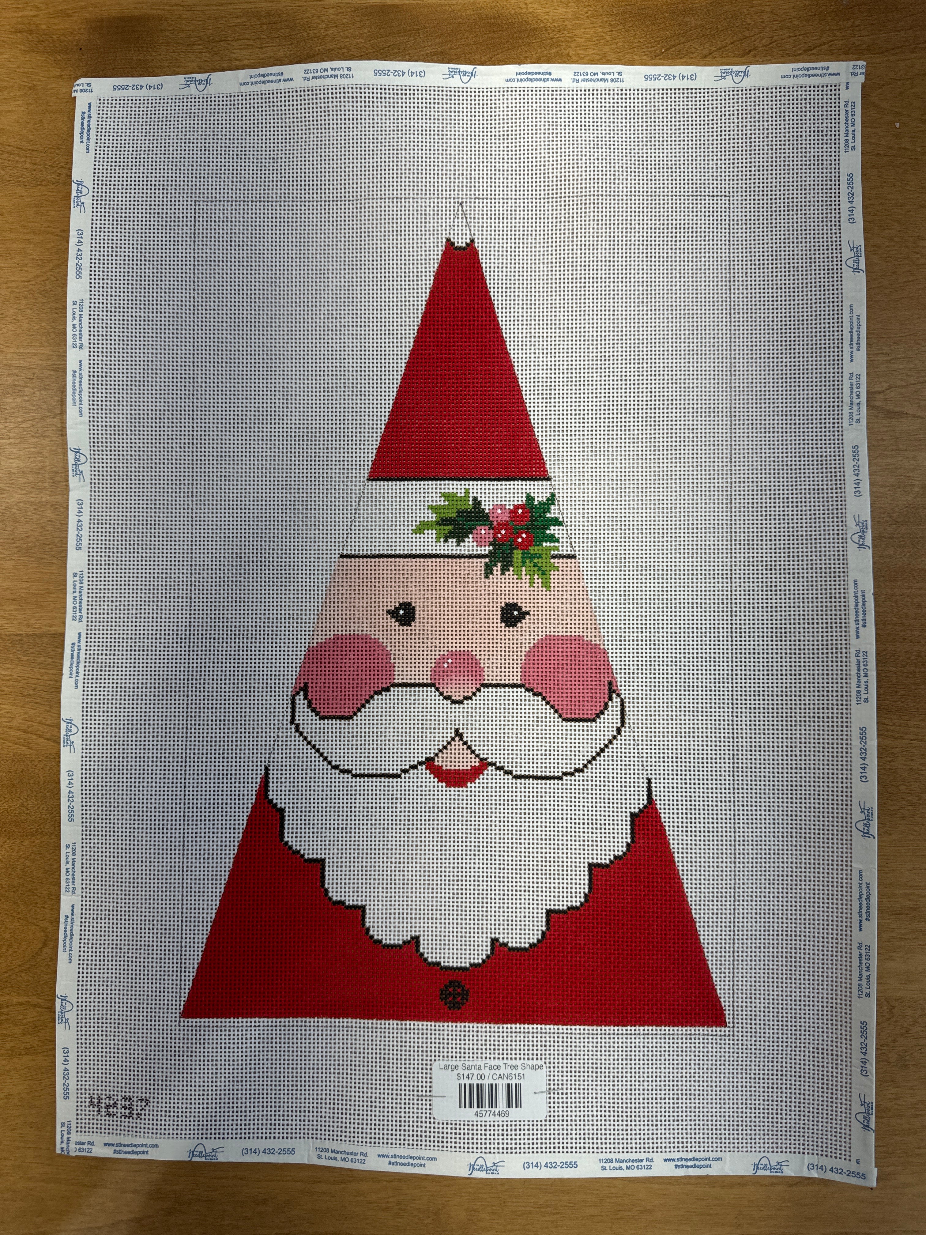 Large Santa Face Tree Shape – The Needlepoint Clubhouse