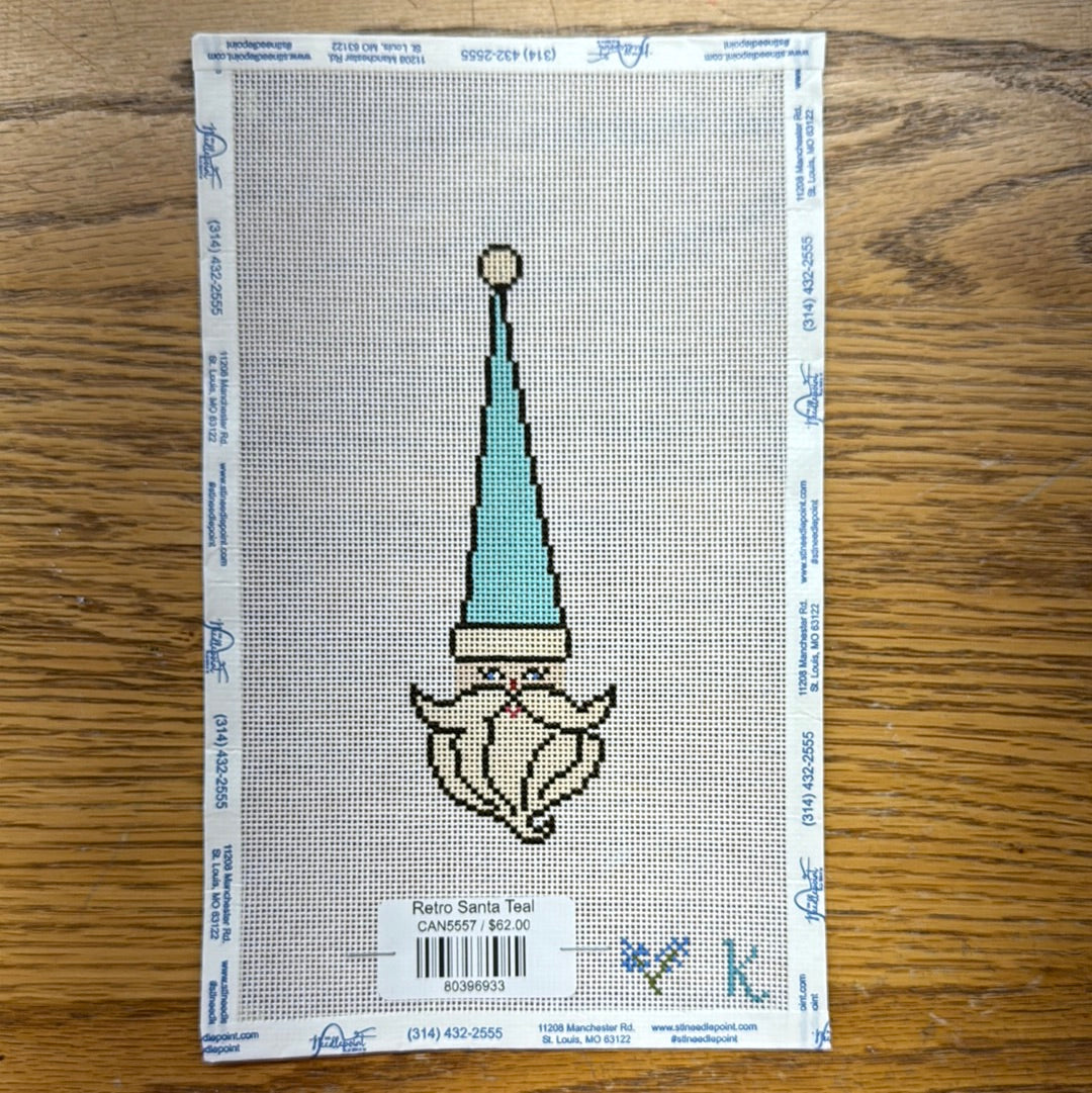 Retro Santa Teal – The Needlepoint Clubhouse