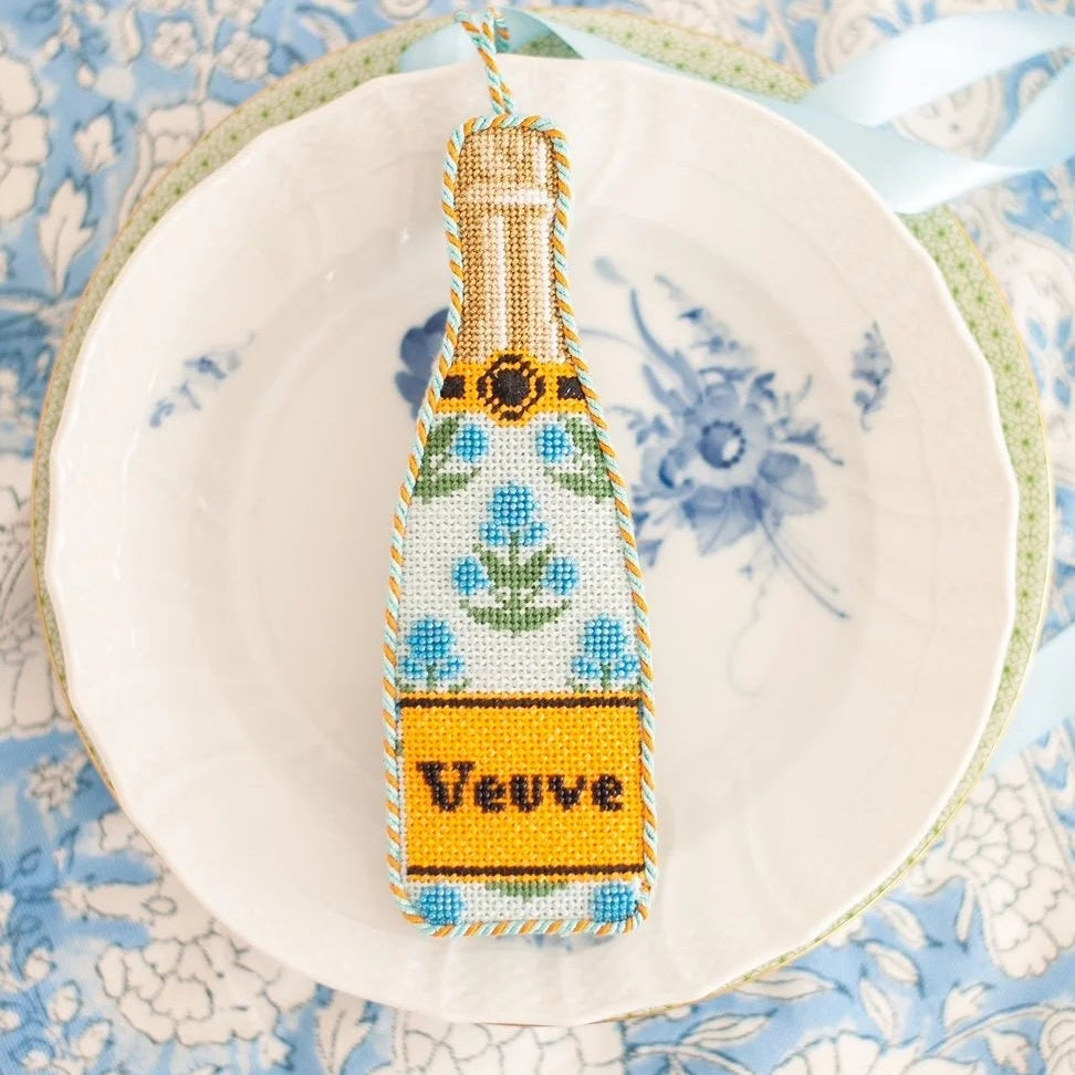 Veuve Bottle - Block Print – The Needlepoint Clubhouse