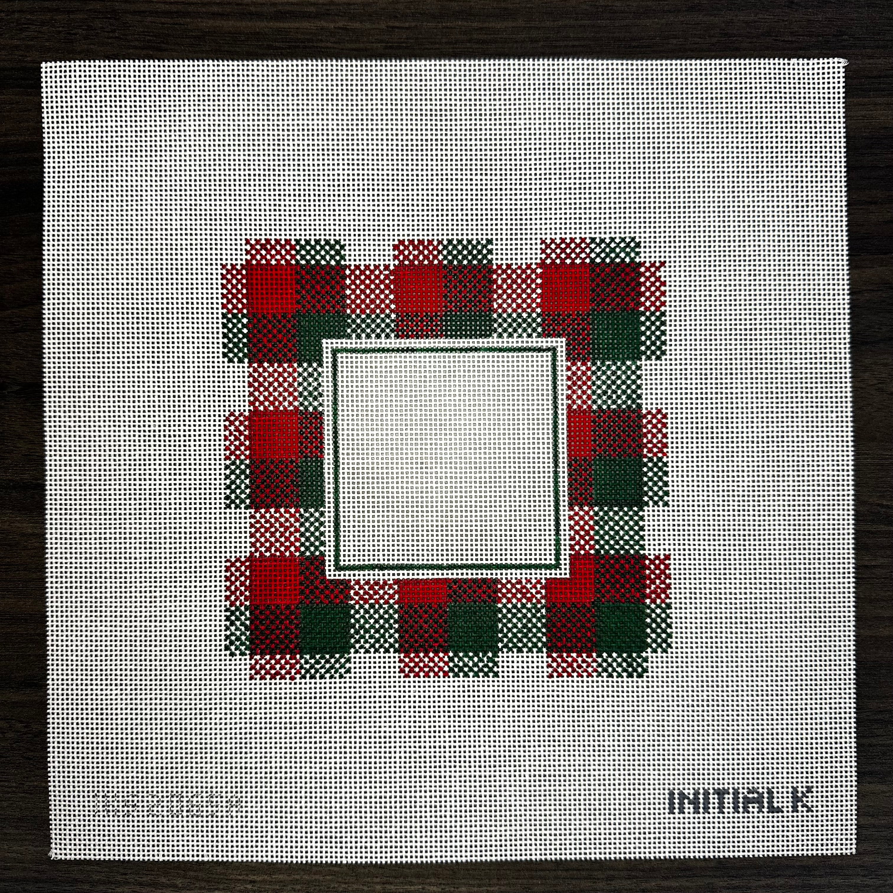 Christmas Plaid Square Frame – The Needlepoint Clubhouse