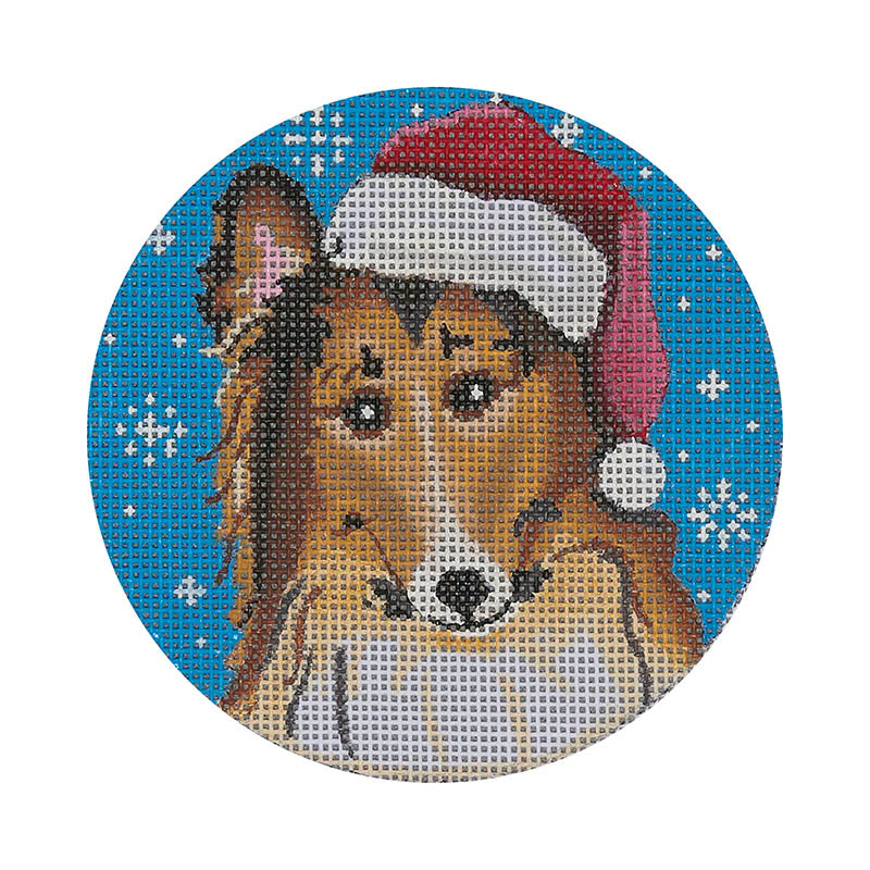 DG27 Rough Collie Santa – The Needlepoint Clubhouse