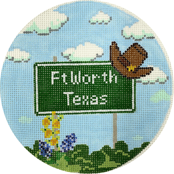 TP-FWTHS Ft. Worth Texas Highway Sign – The Needlepoint Clubhouse
