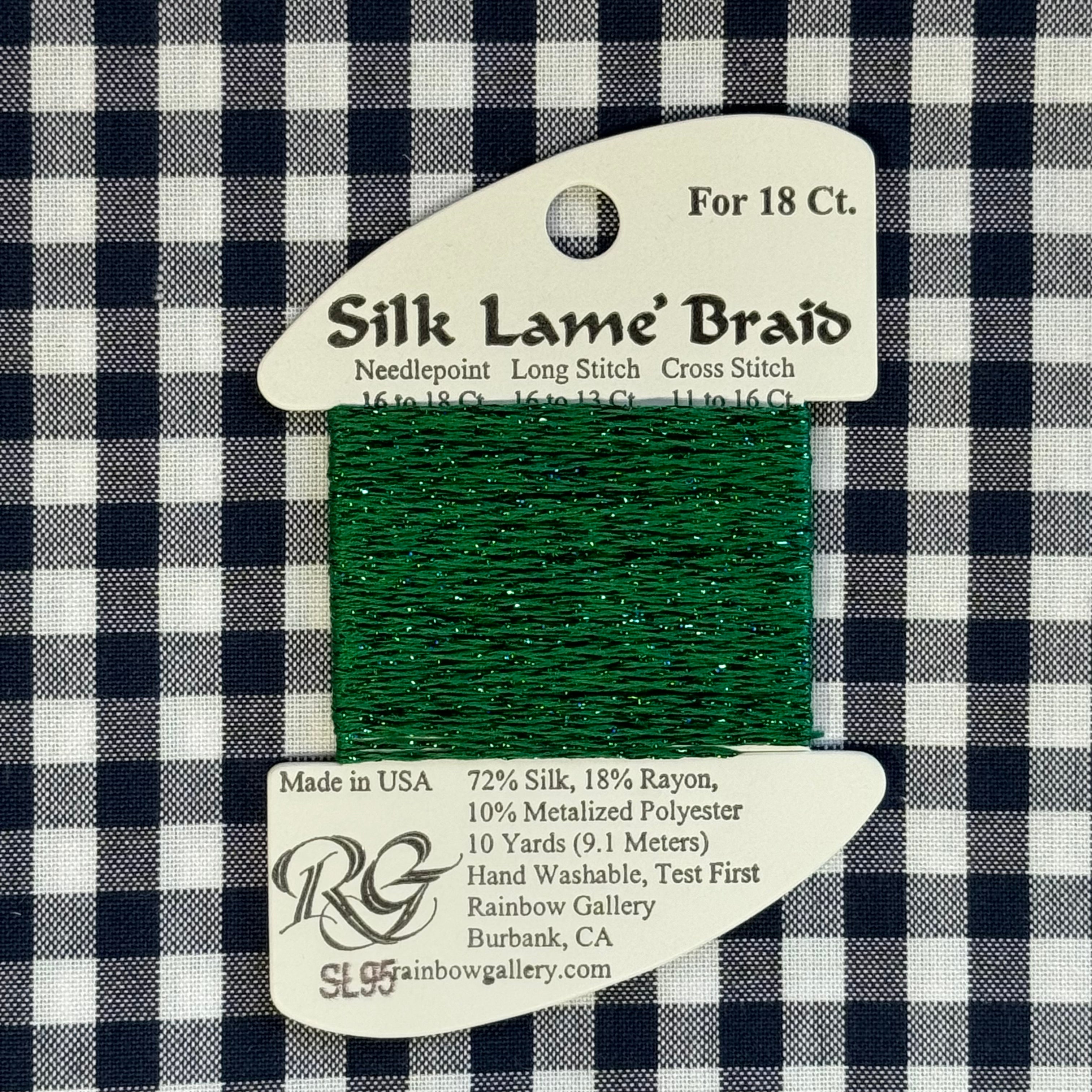 SL95 Medium Christmas Green | Silk Lame – The Needlepoint Clubhouse