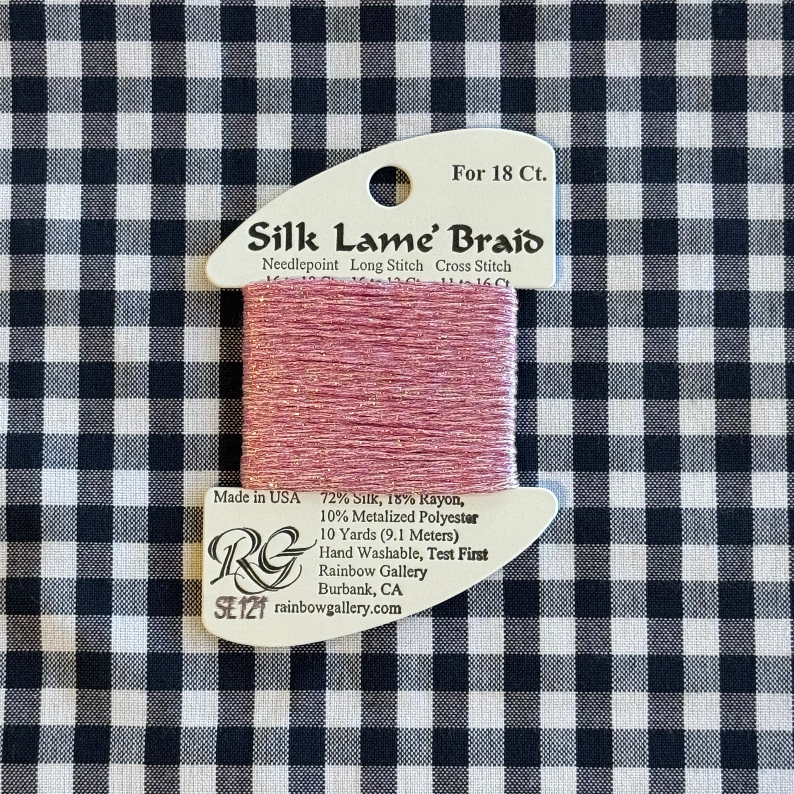 SL121 Medium Raspberry | Silk Lame – The Needlepoint Clubhouse