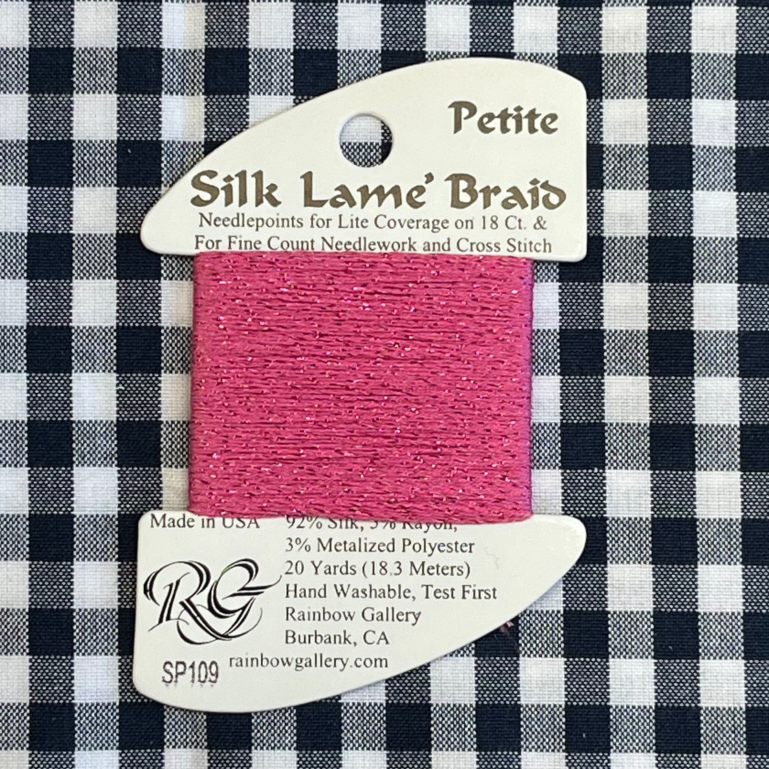SP109 Medium Raspberry | Silk Lame Petite – The Needlepoint Clubhouse