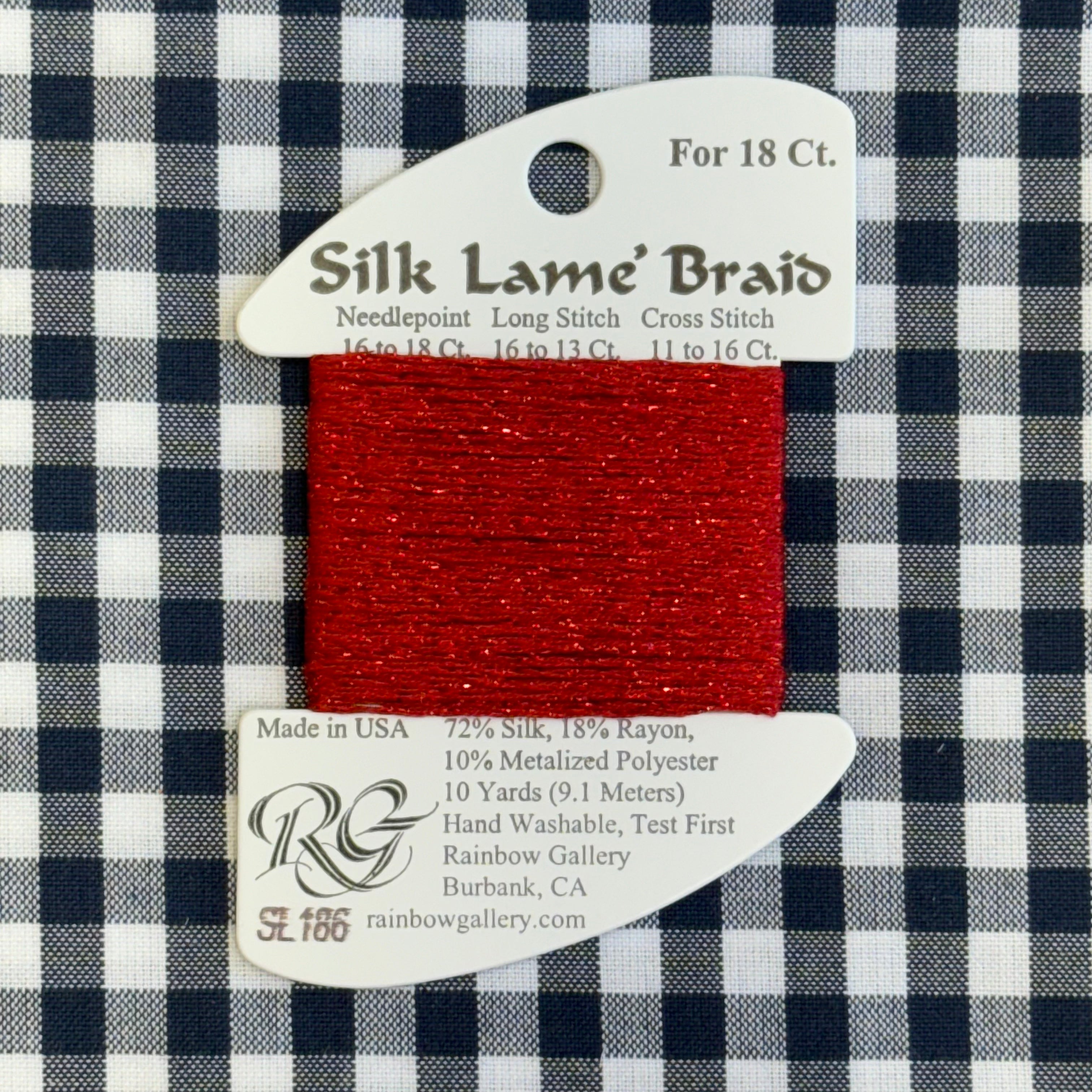 SL186 Fiery Red | Silk Lame – The Needlepoint Clubhouse