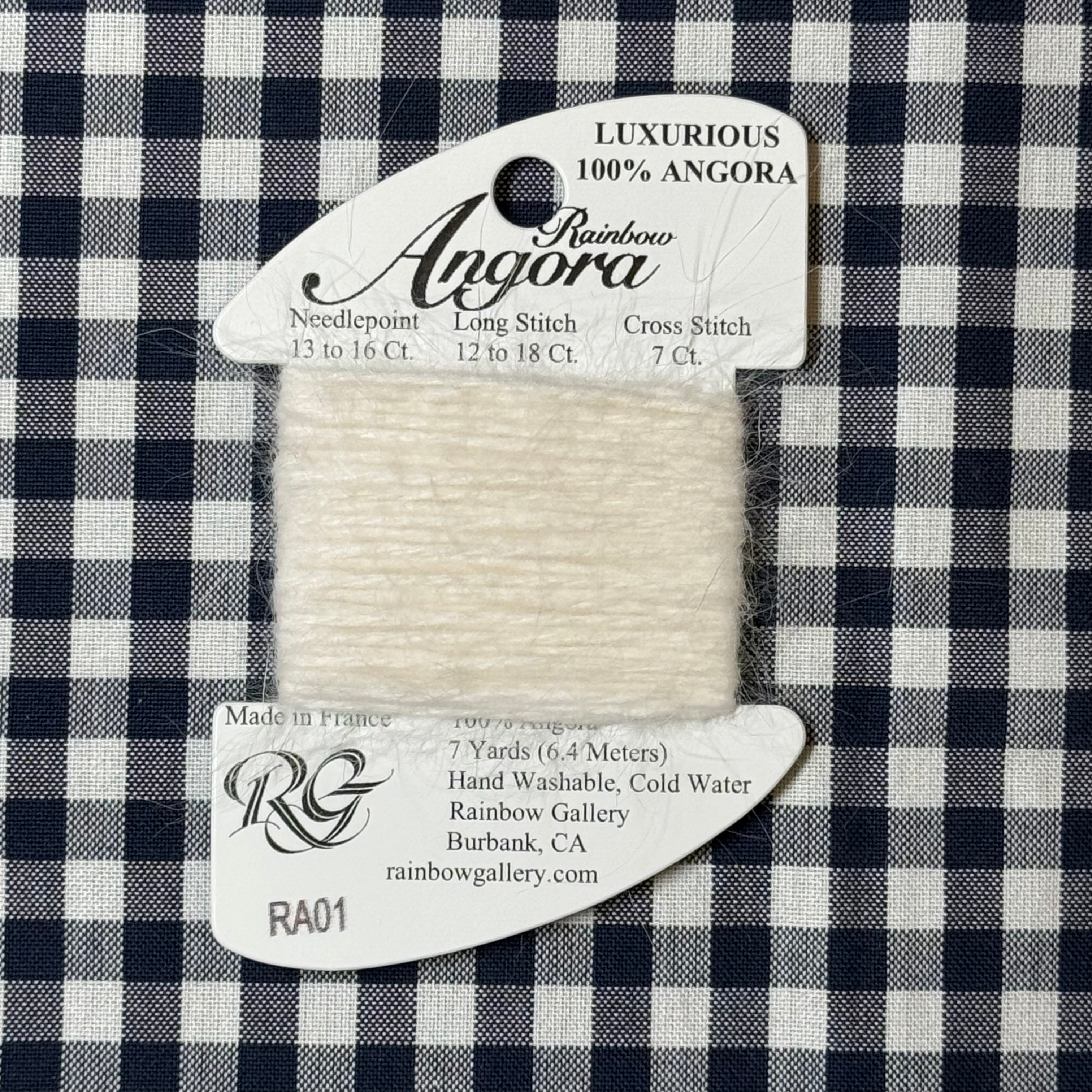 RA01 White | Rainbow Angora – The Needlepoint Clubhouse