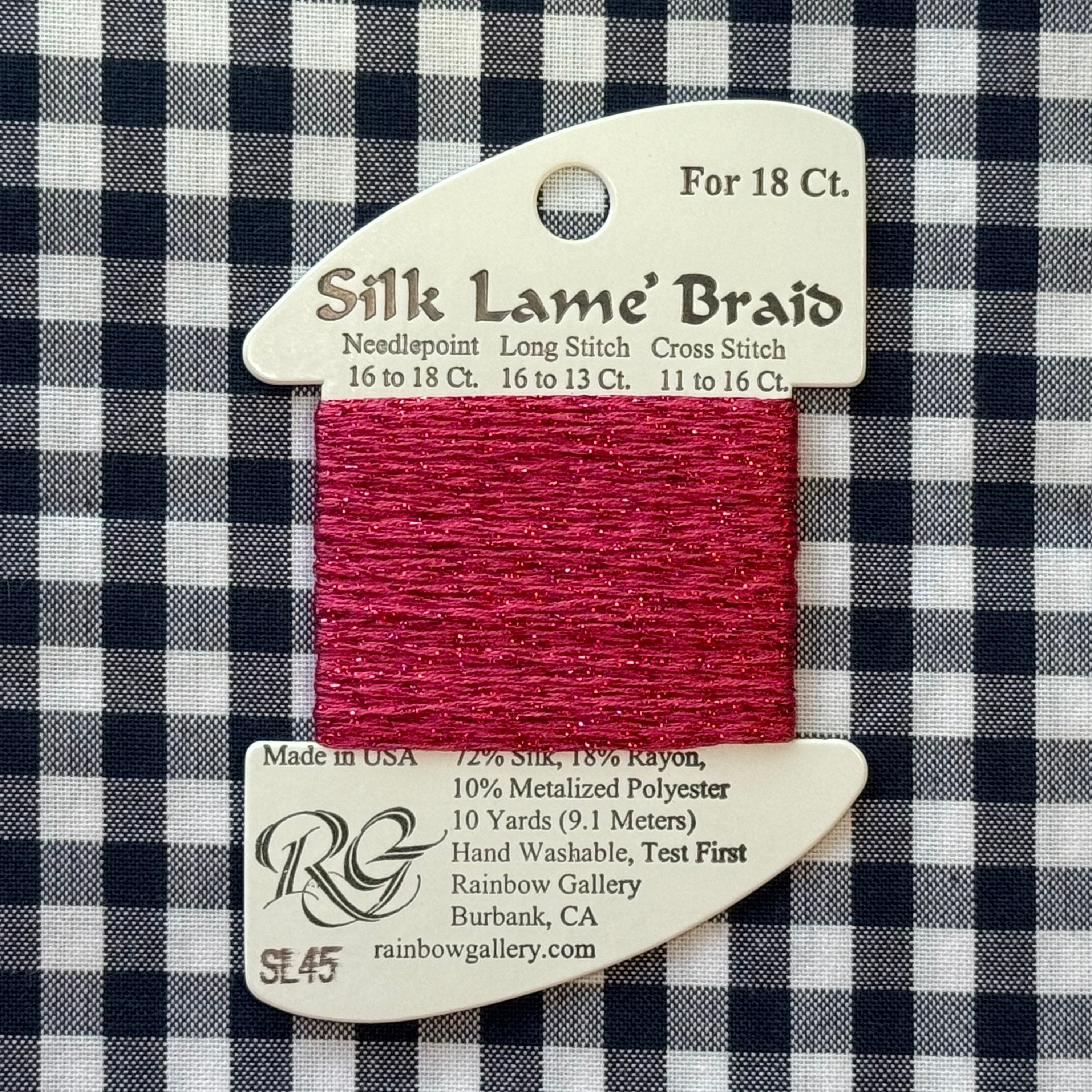 SL45 Deep Rose | Silk Lame – The Needlepoint Clubhouse