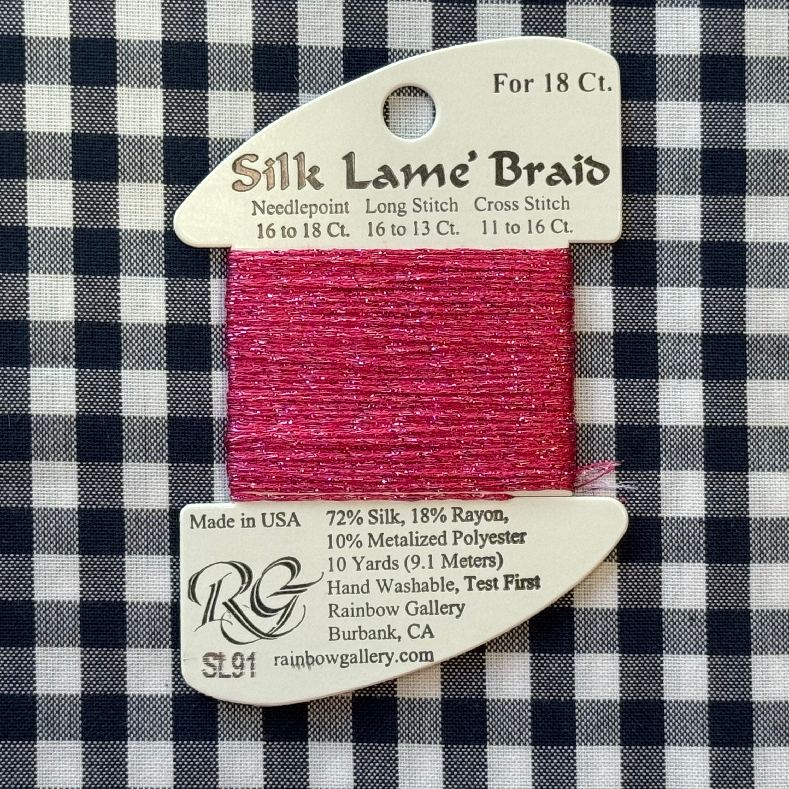 SL91 Dark Raspberry | Silk Lame – The Needlepoint Clubhouse