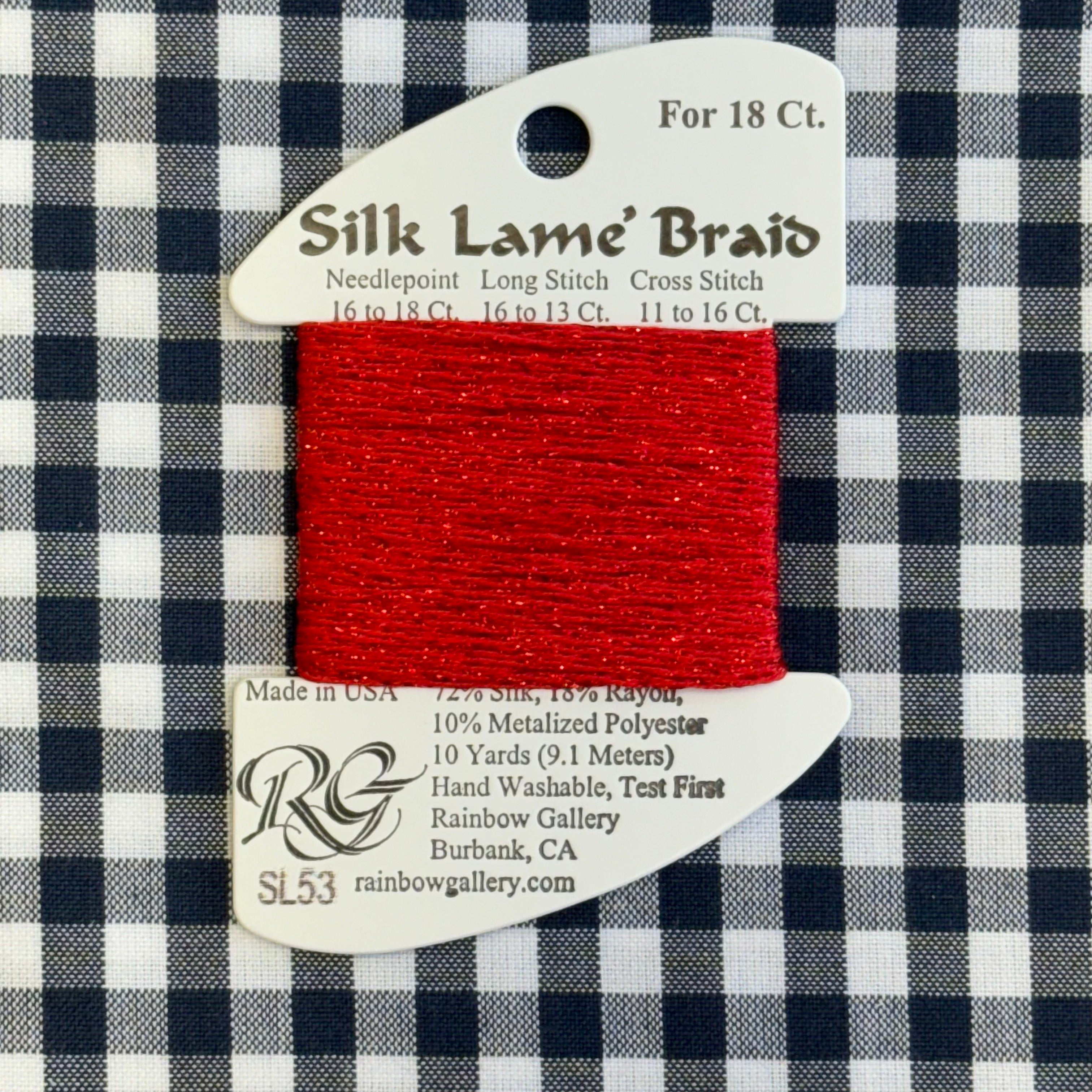SL53 Crimson | Silk Lame – The Needlepoint Clubhouse