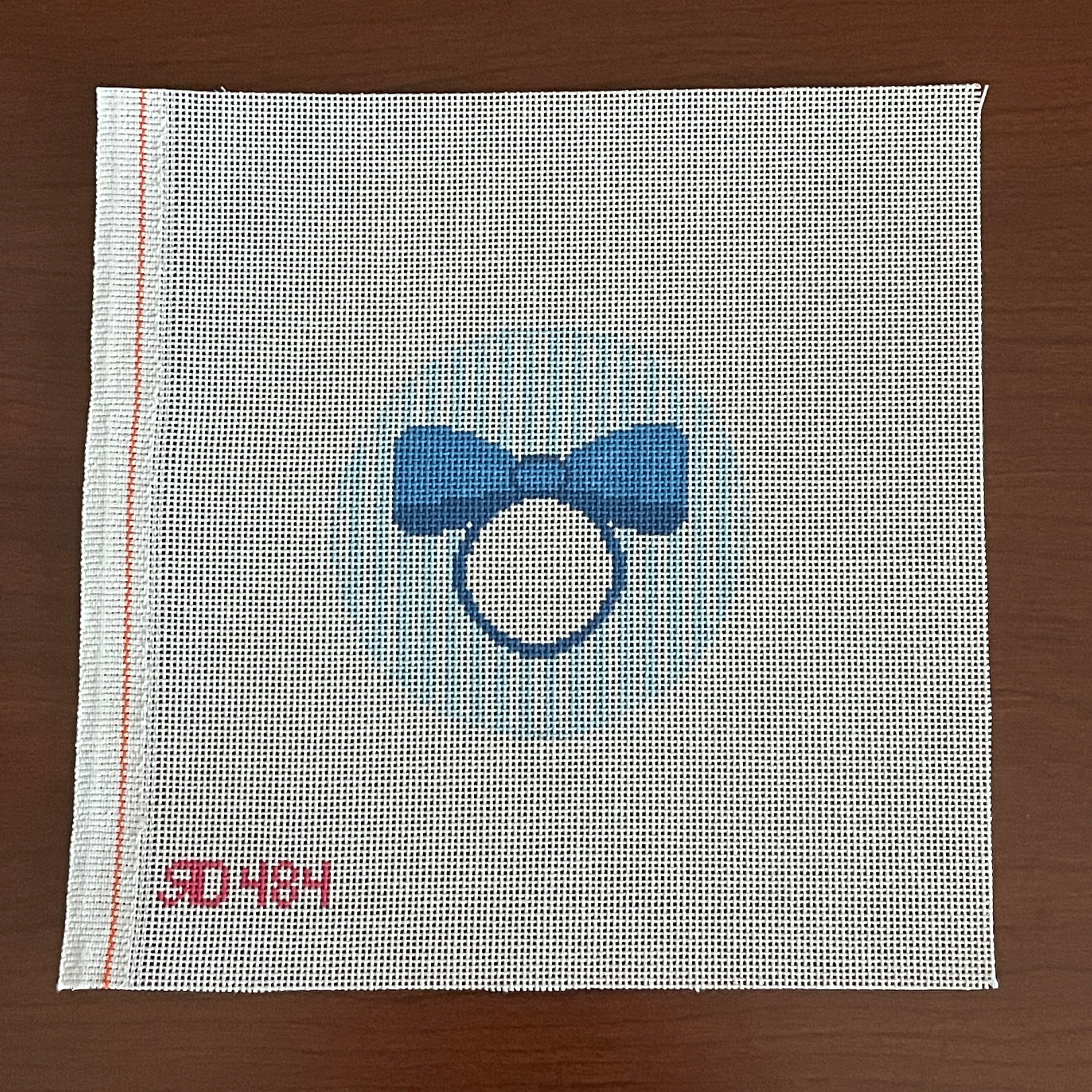 Blue Bow Monogram Round – The Needlepoint Clubhouse