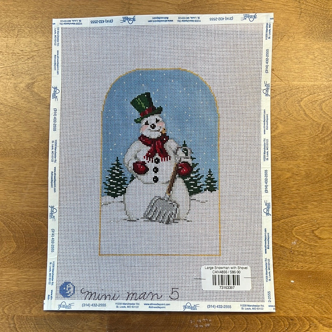 Large Snowman with Shovel – The Needlepoint Clubhouse