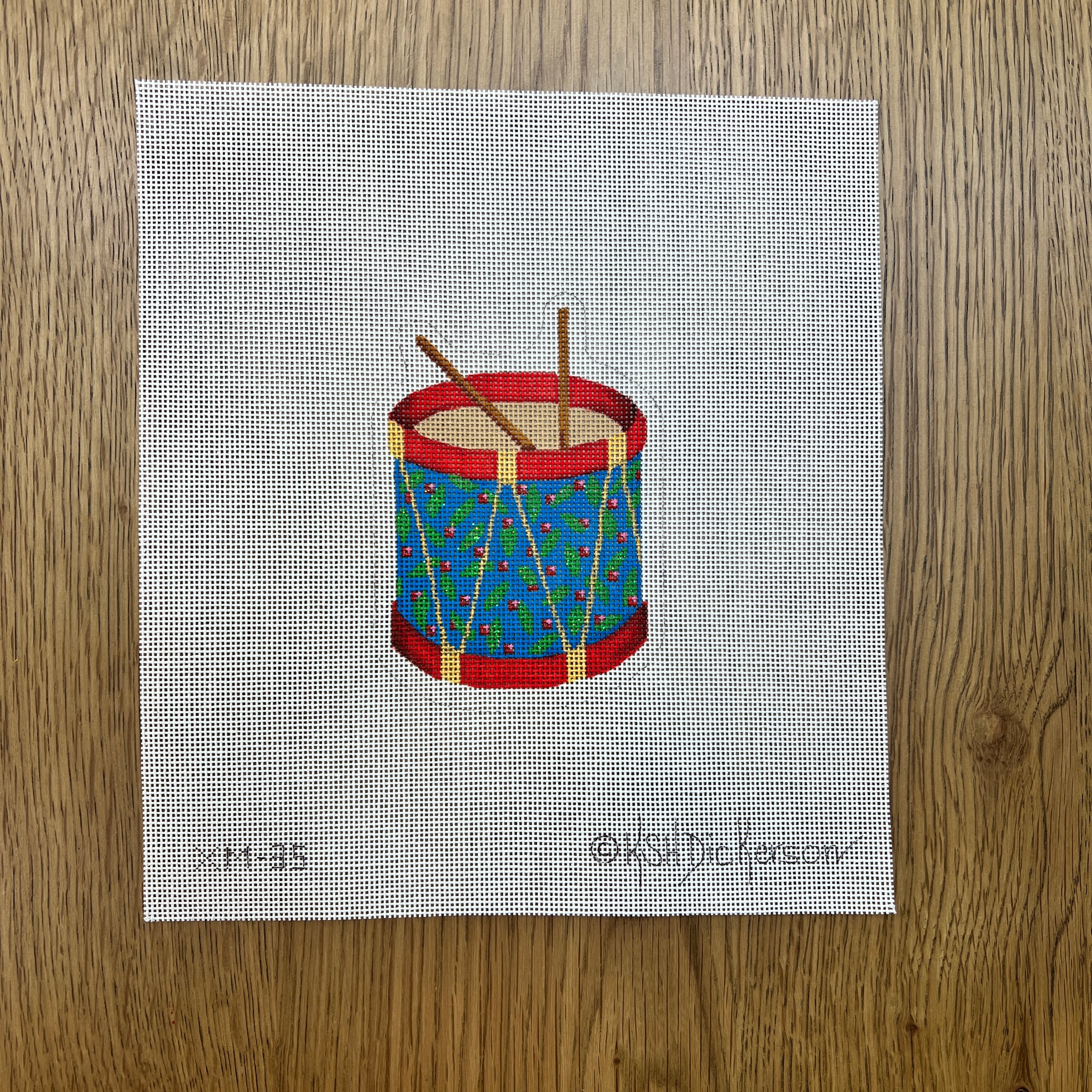 Kate Dickerson Drum with Sticks – The Needlepoint Clubhouse