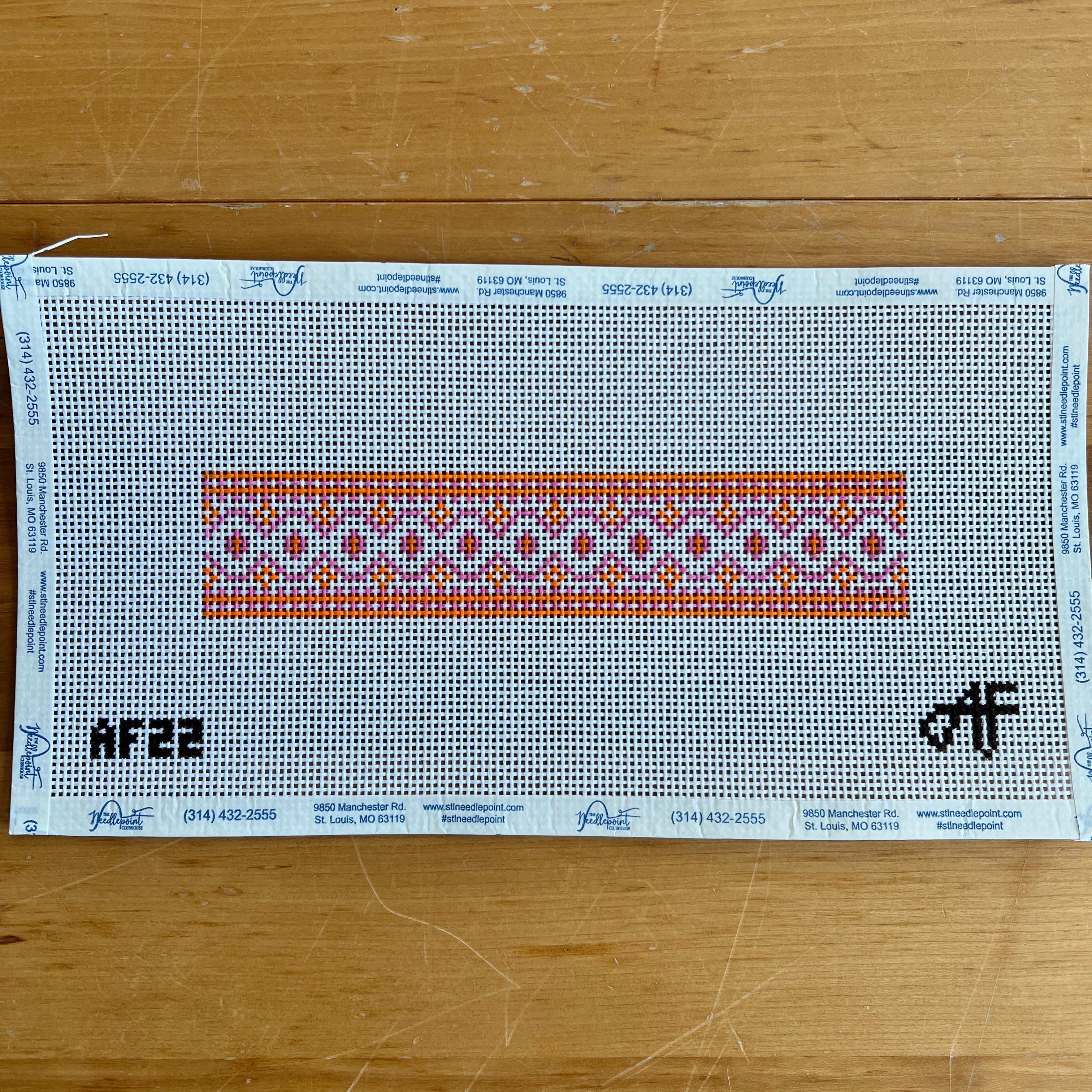 French Keychain Pink/Orange – The Needlepoint Clubhouse