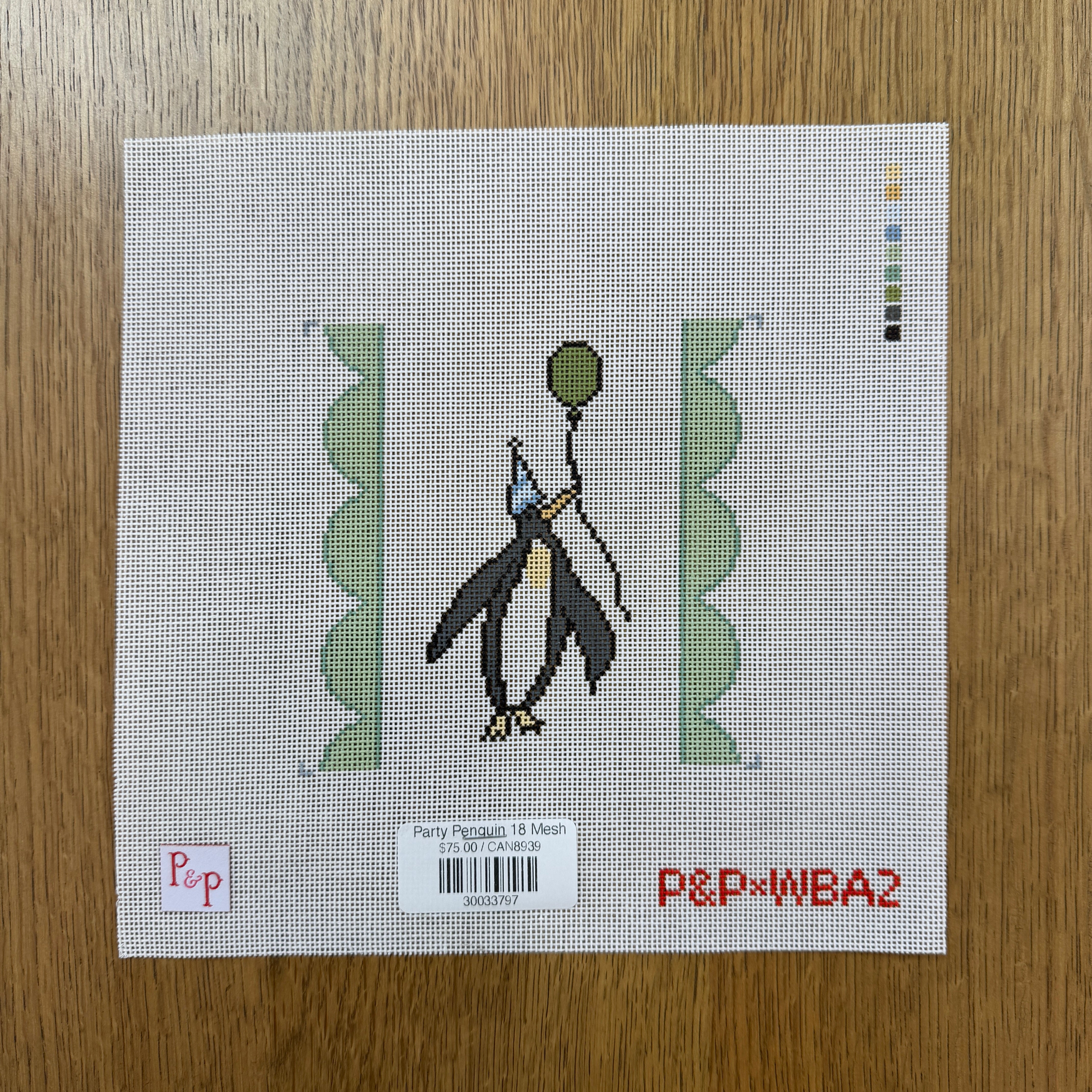 Party Penguin 18 Mesh – The Needlepoint Clubhouse