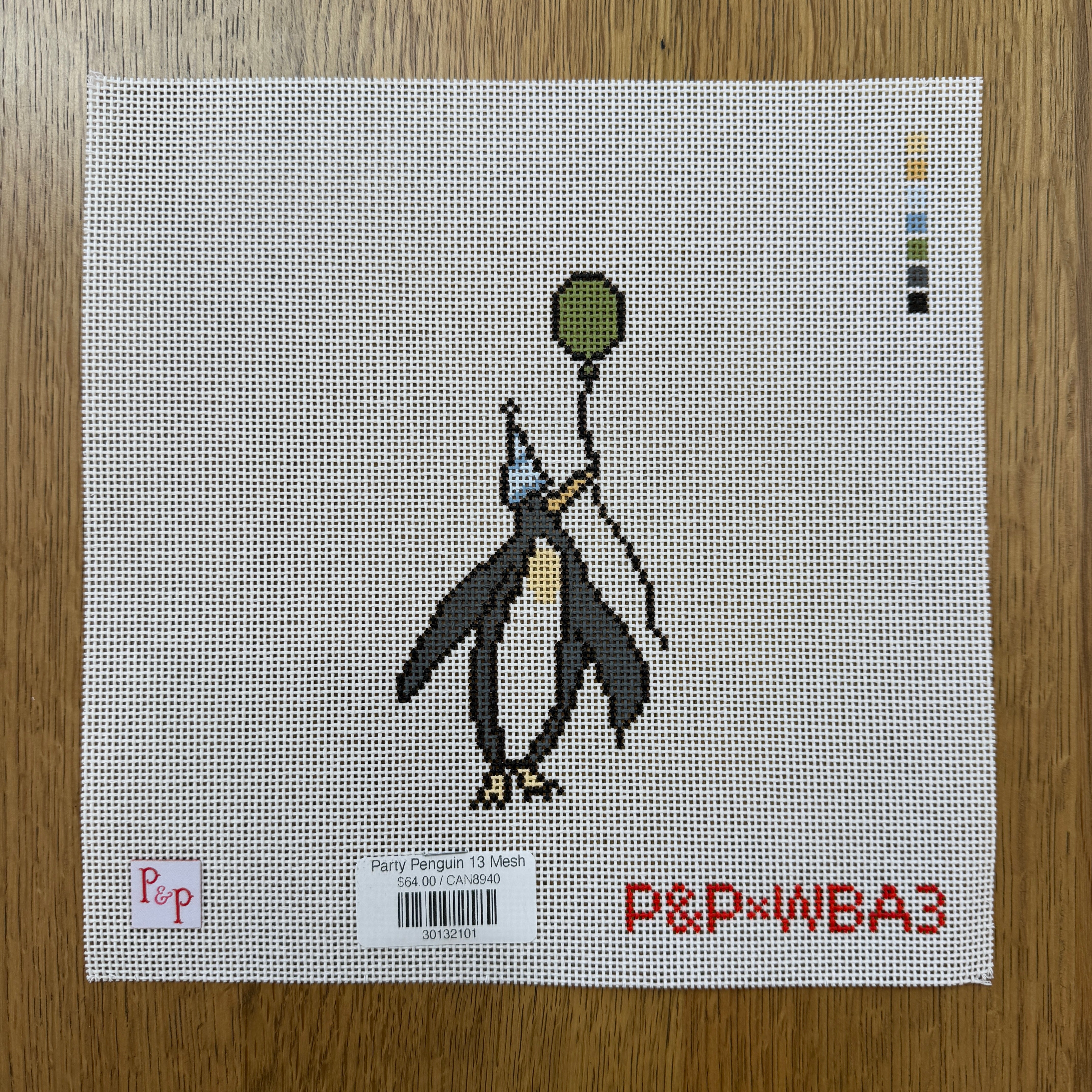 Party Penguin 13 Mesh – The Needlepoint Clubhouse