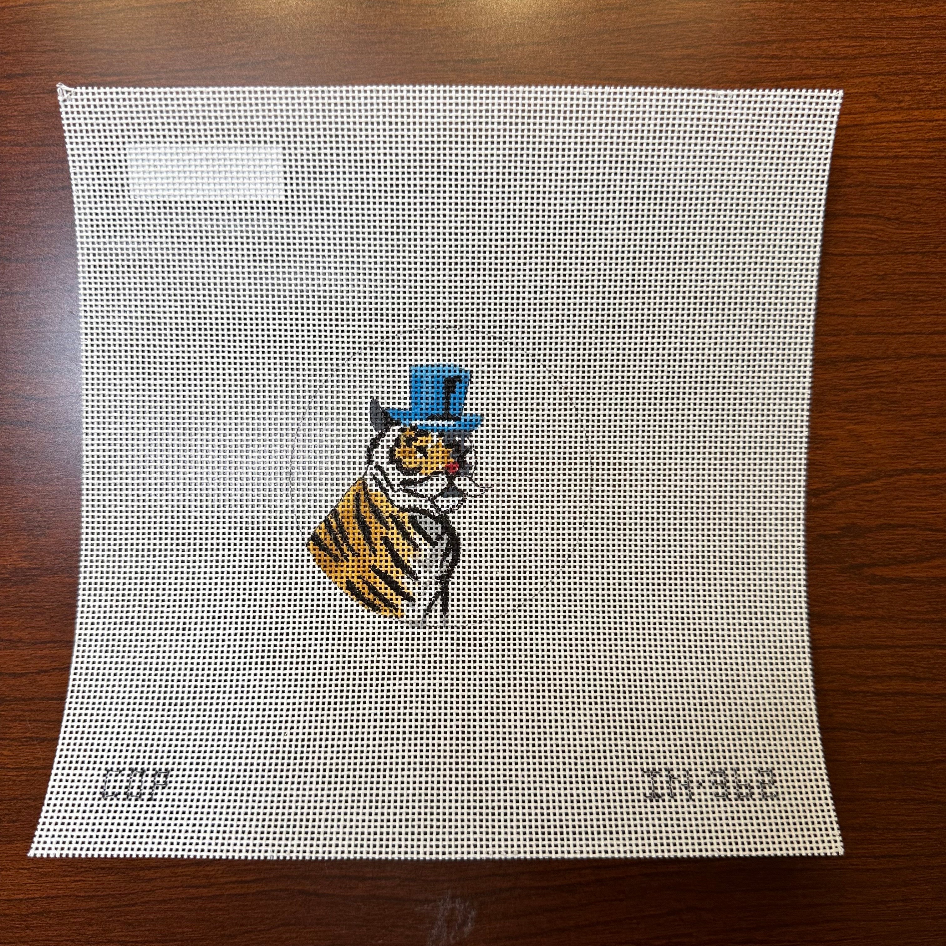Tiger Top Hat Round – The Needlepoint Clubhouse