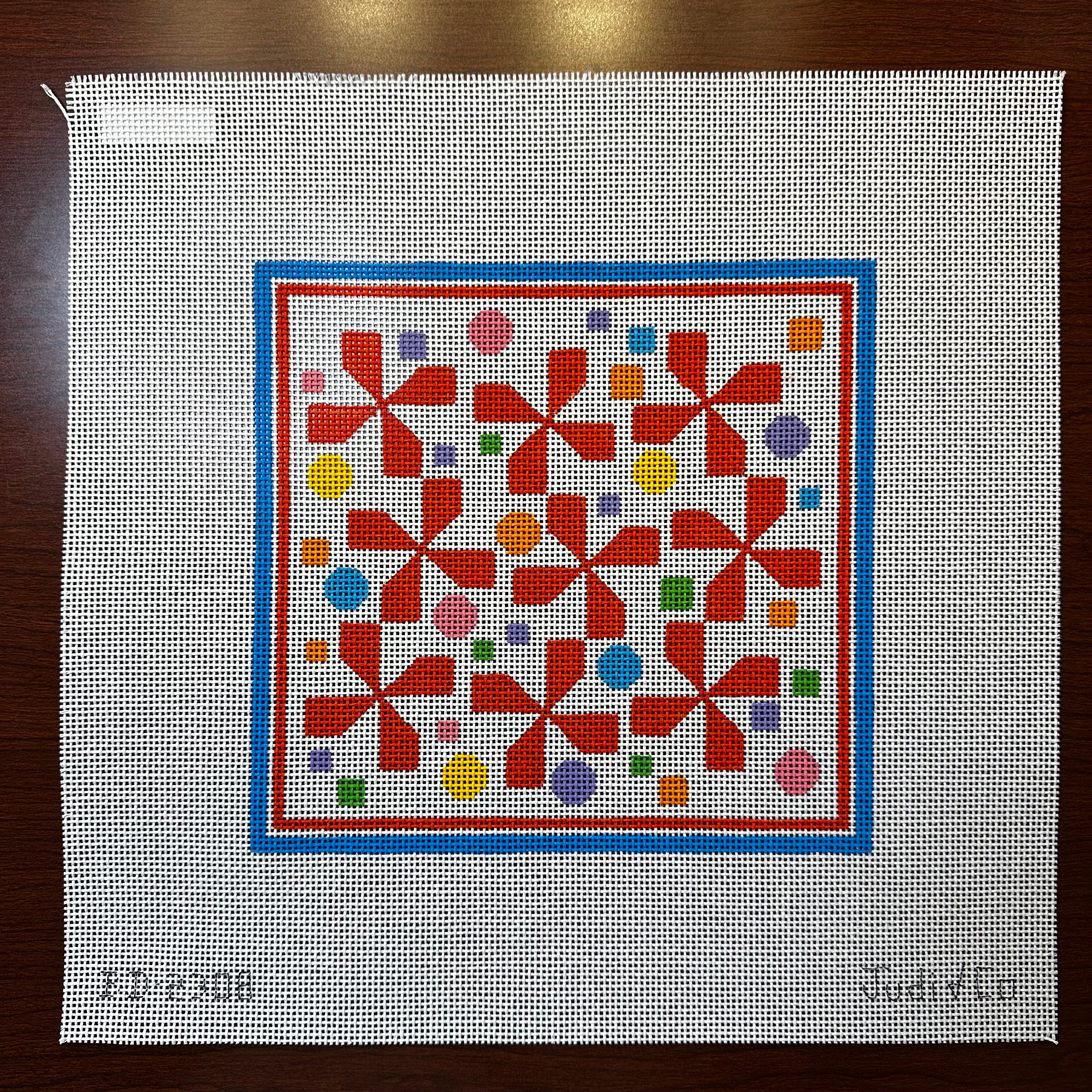 Red Pinwheels – The Needlepoint Clubhouse
