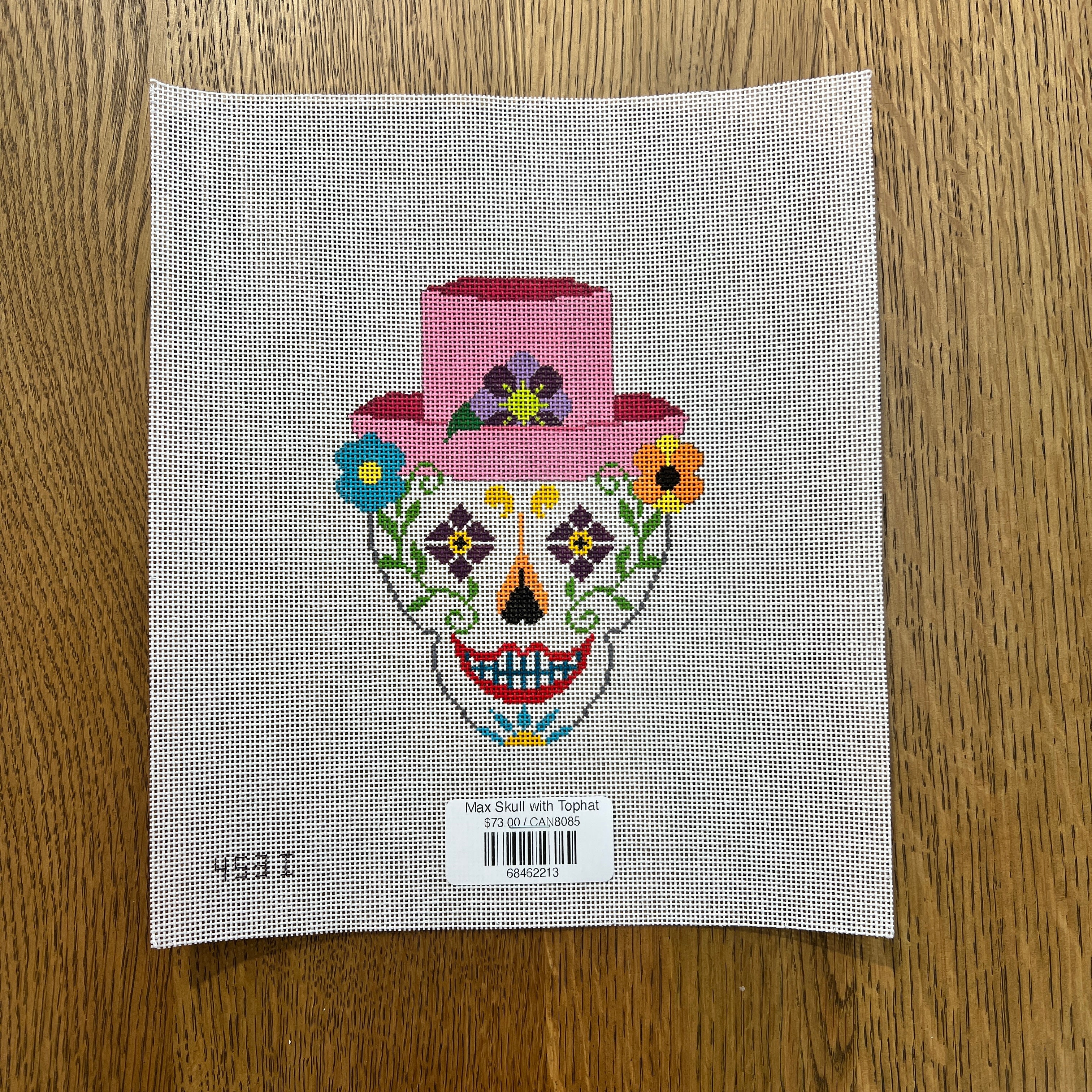 Max Skull with Tophat – The Needlepoint Clubhouse
