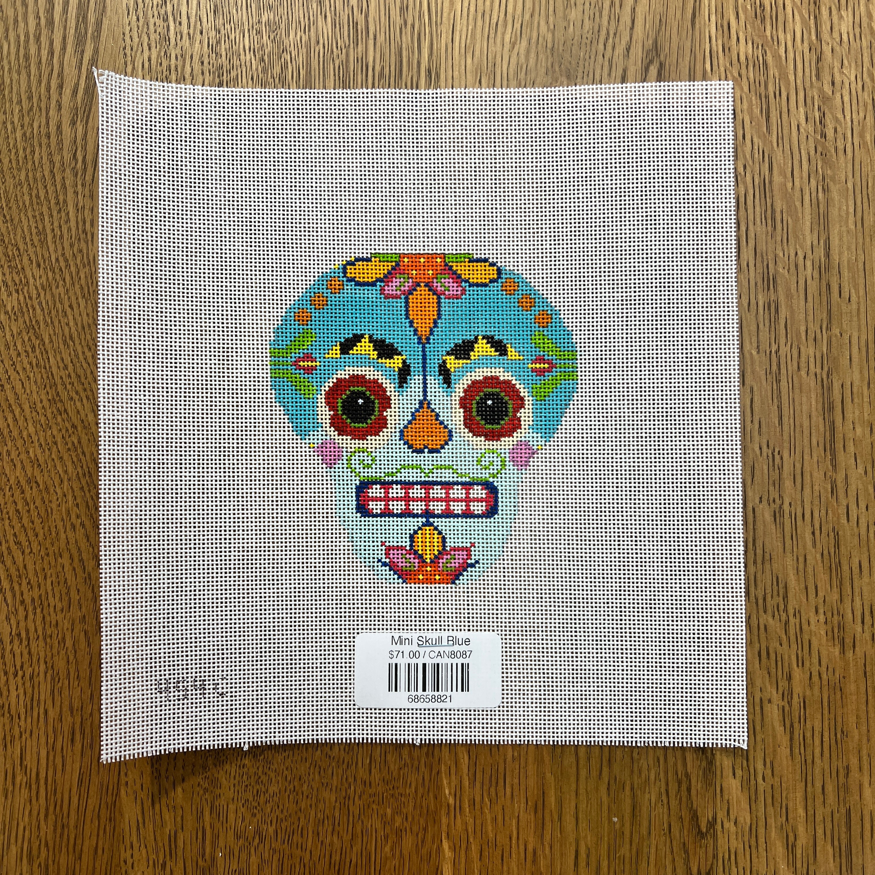 Mini Skull Blue – The Needlepoint Clubhouse