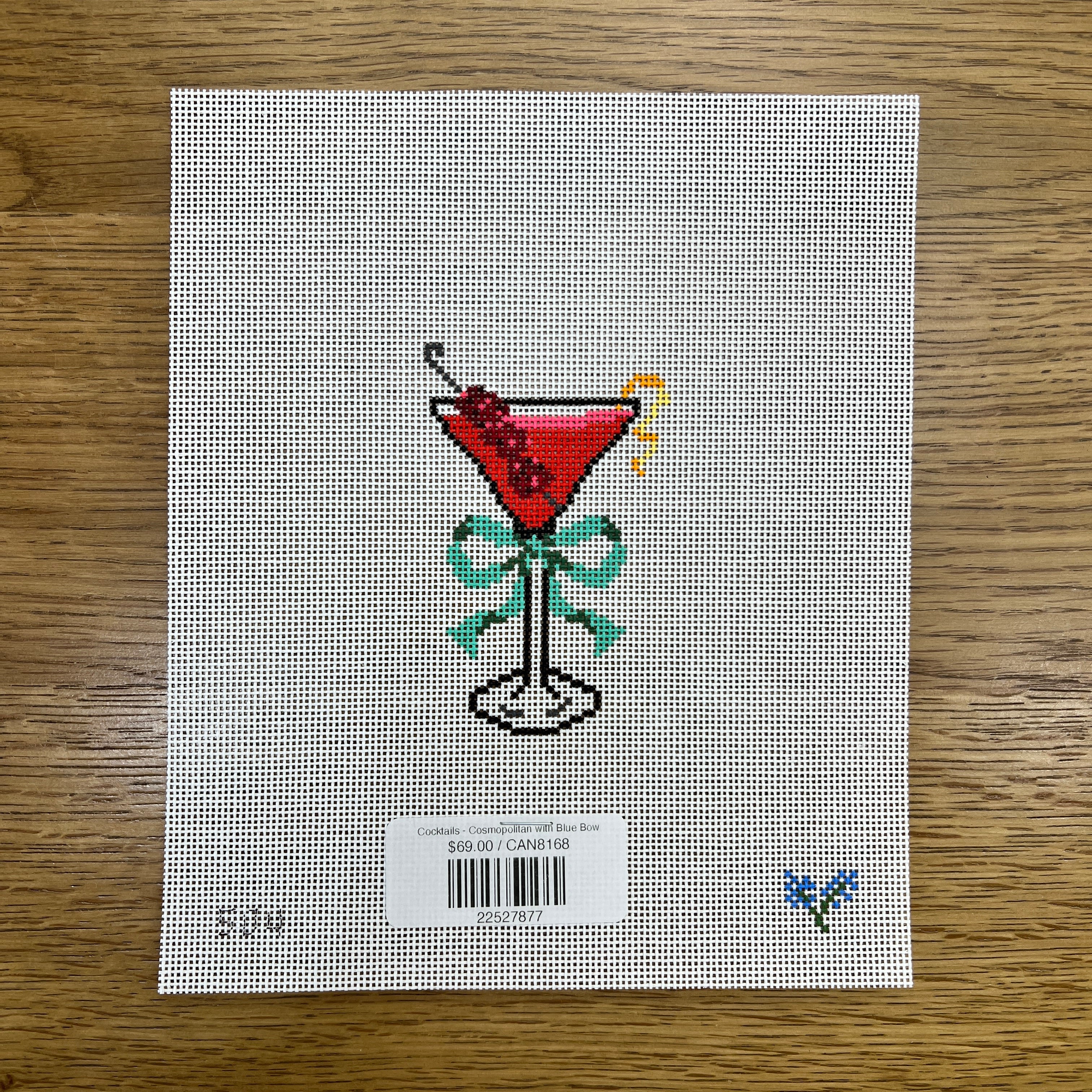 Cocktails - Cosmopolitan with Blue Bow – The Needlepoint Clubhouse