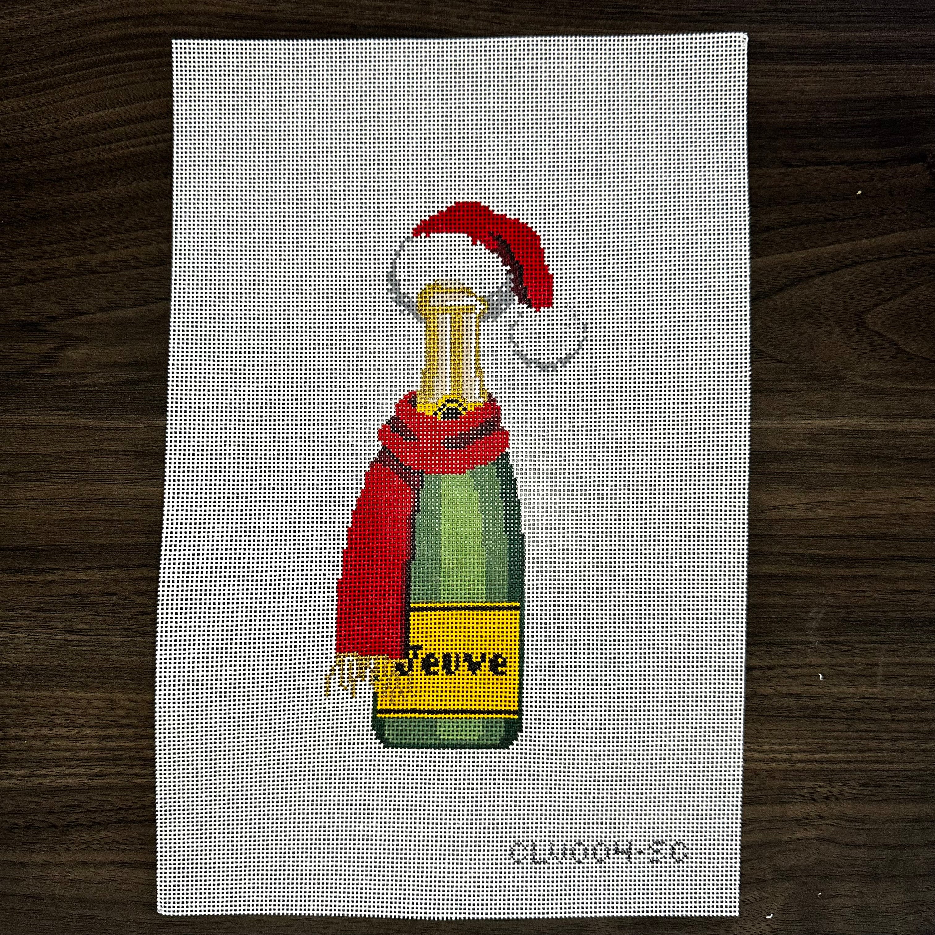 Veuve Bottle - Santa Hat & Scarf – The Needlepoint Clubhouse