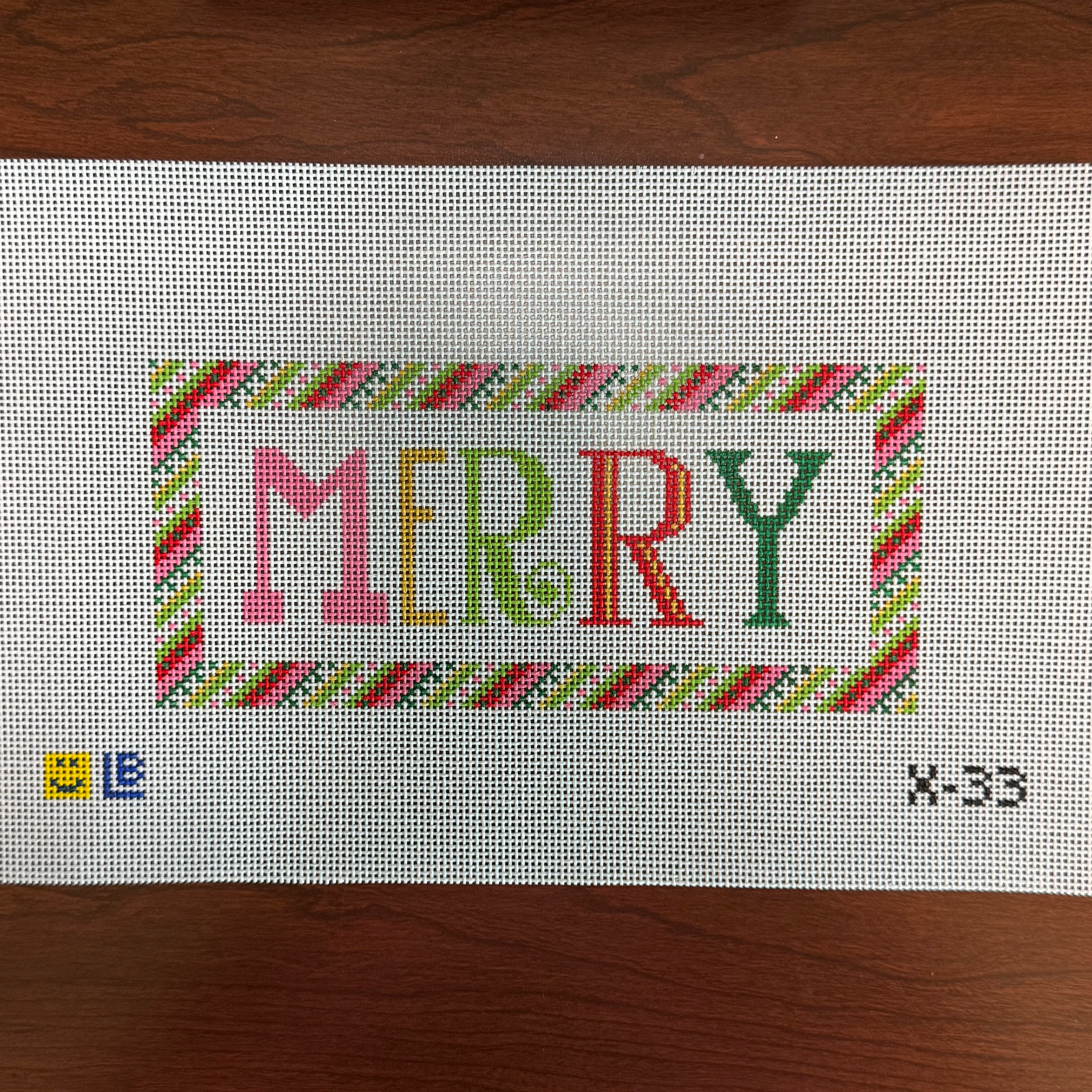 Merry - Ribbon Border – The Needlepoint Clubhouse