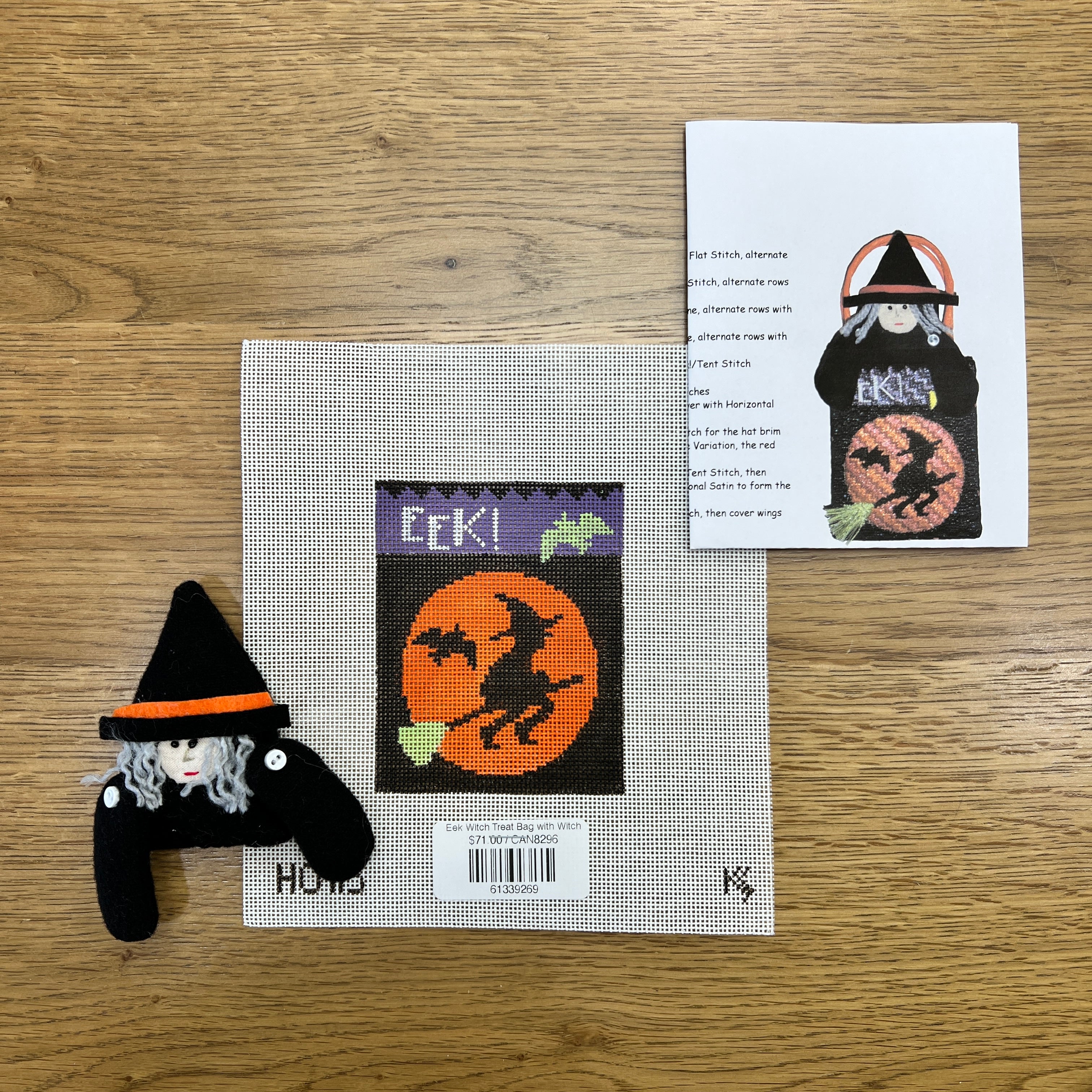 Eek Witch Treat Bag with Witch – The Needlepoint Clubhouse