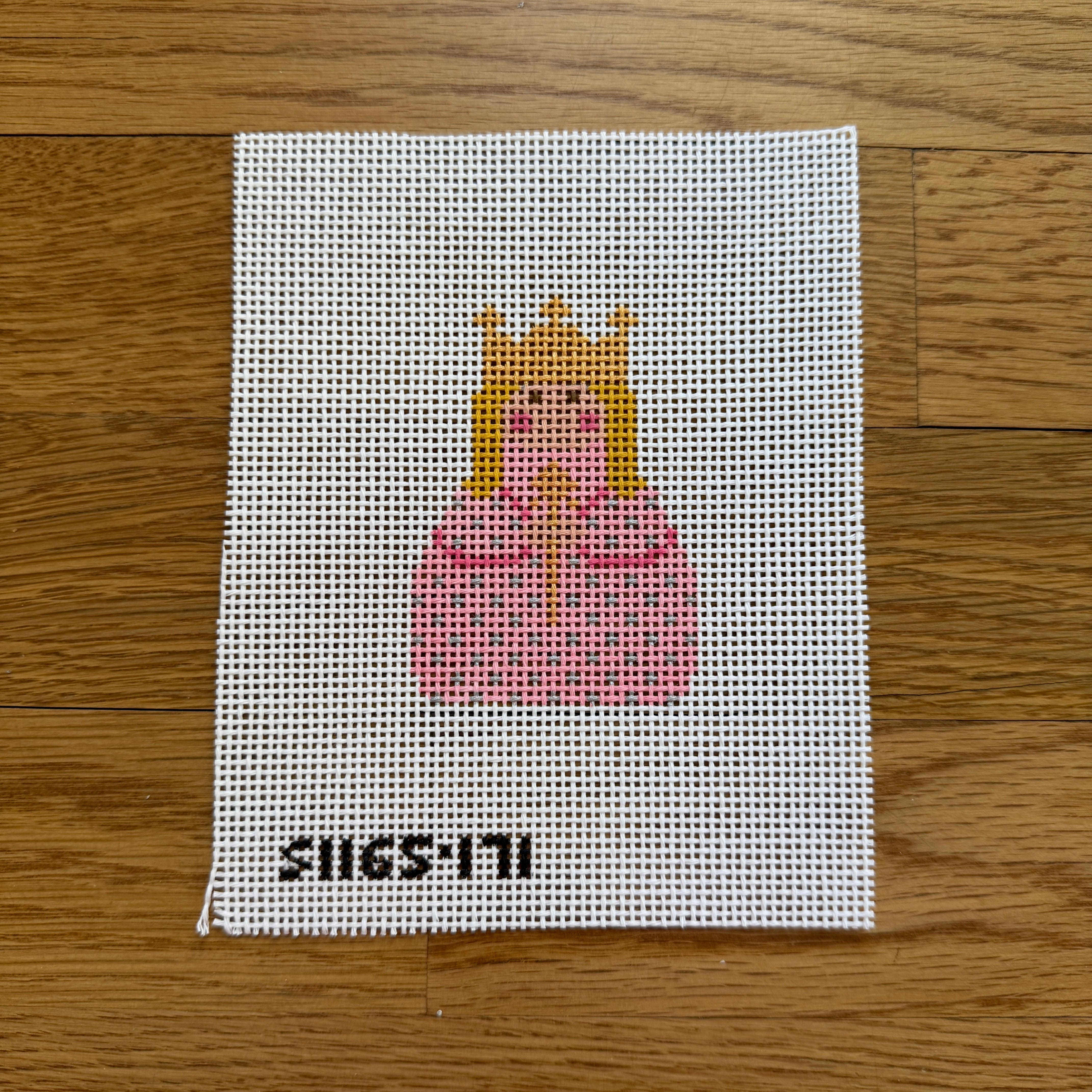 Stitch Its Angel - Pink Angel with Gold Crown – The Needlepoint Clubhouse