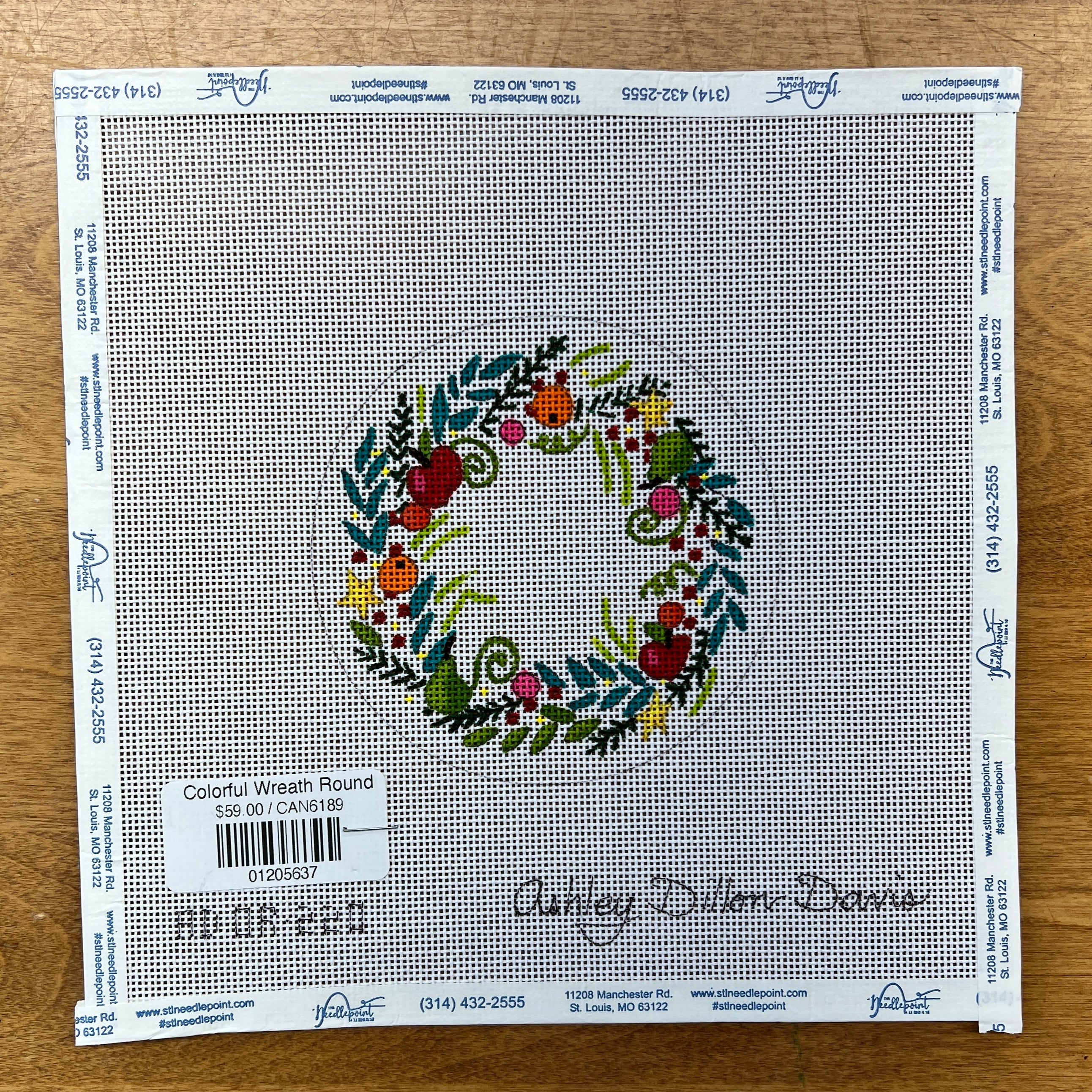 Colorful Wreath Round – The Needlepoint Clubhouse