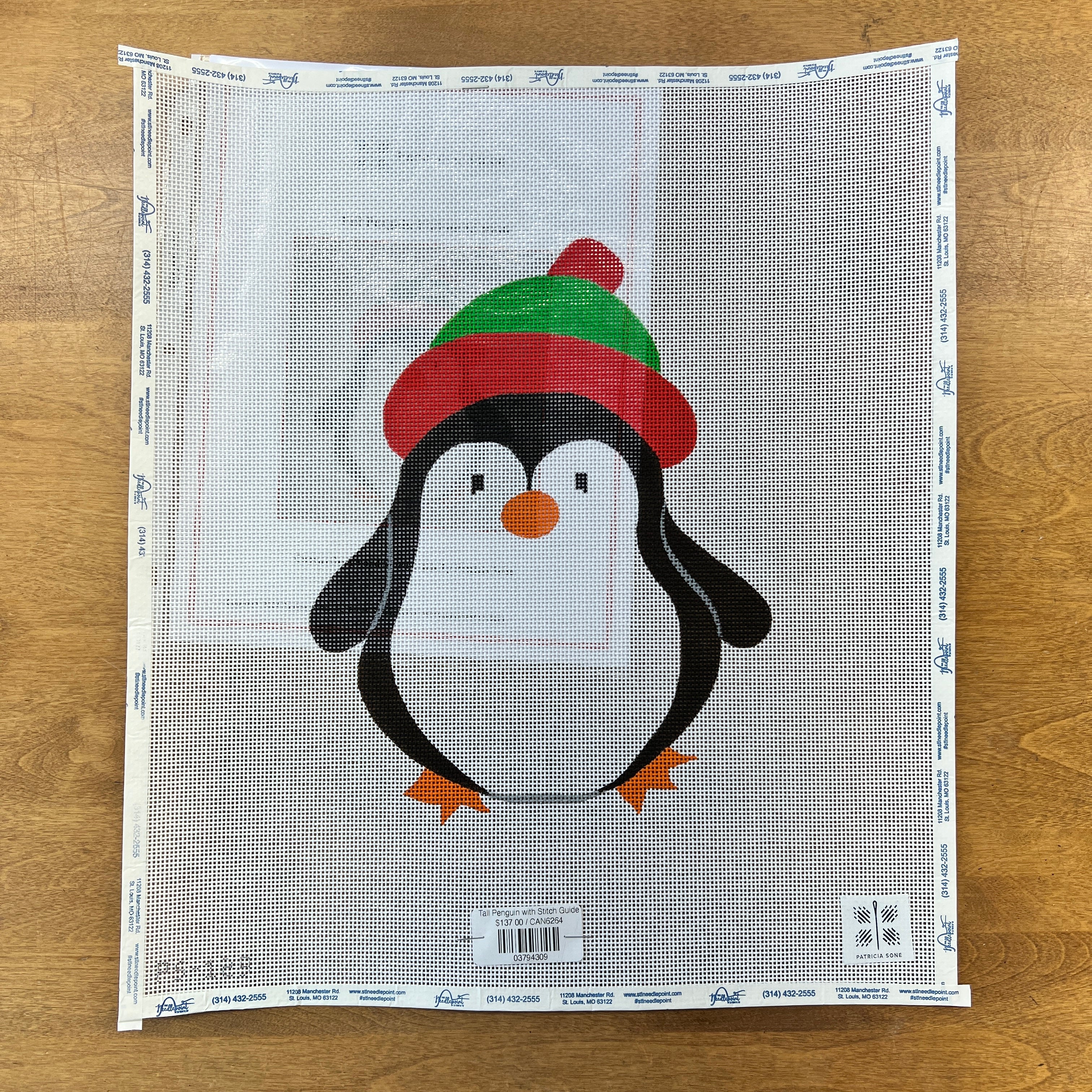 Tall Penguin with Stitch Guide – The Needlepoint Clubhouse