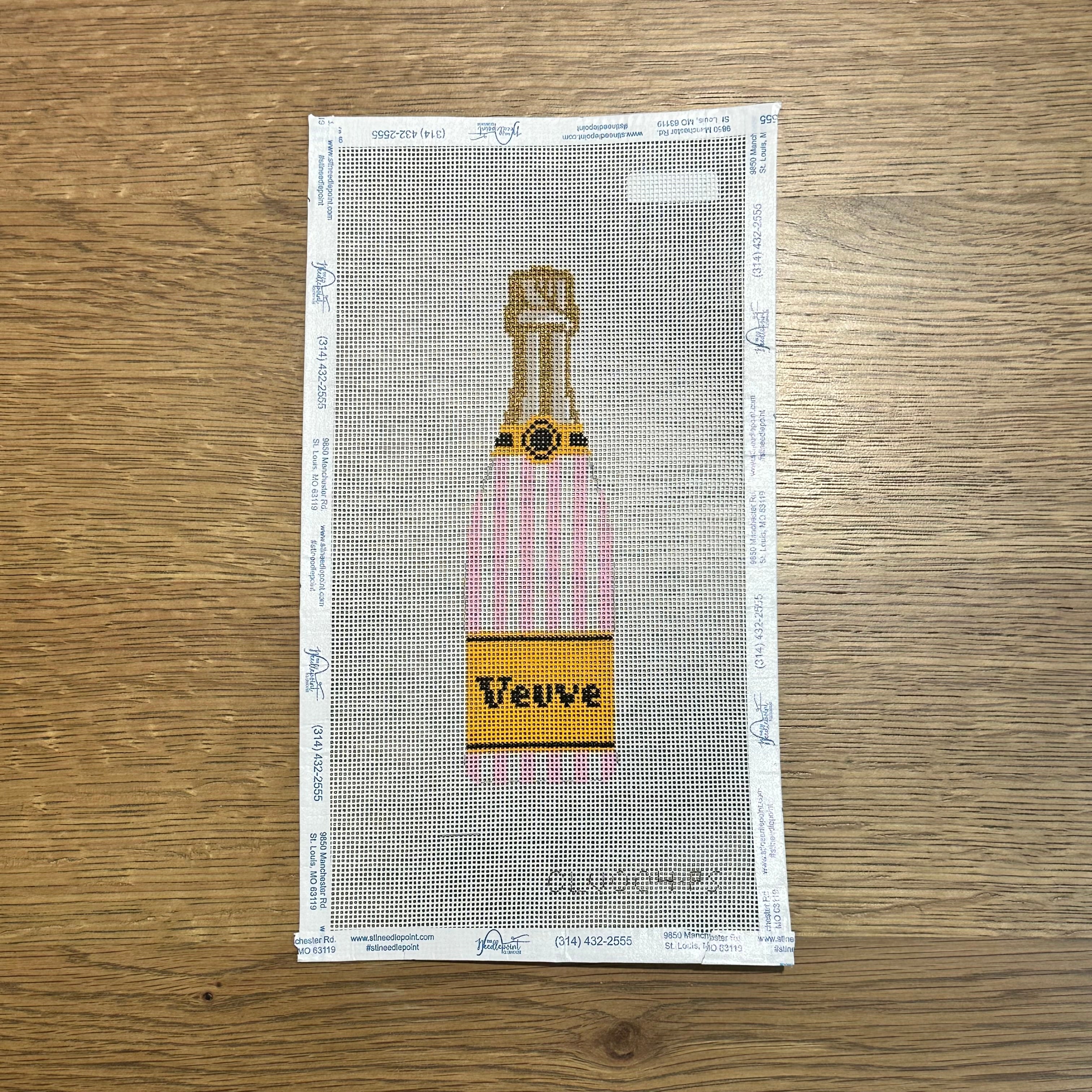 Veuve Bottle - Pink Stripe – The Needlepoint Clubhouse