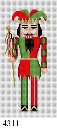 Nutcracker, Red and Green Jester - 18 mesh – The Needlepoint Clubhouse