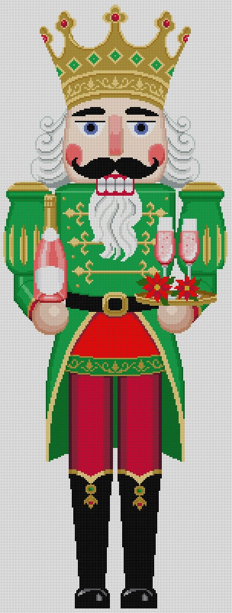 Nutcracker, Champagne King, 30" Stand-up - 13 mesh – The Needlepoint ...