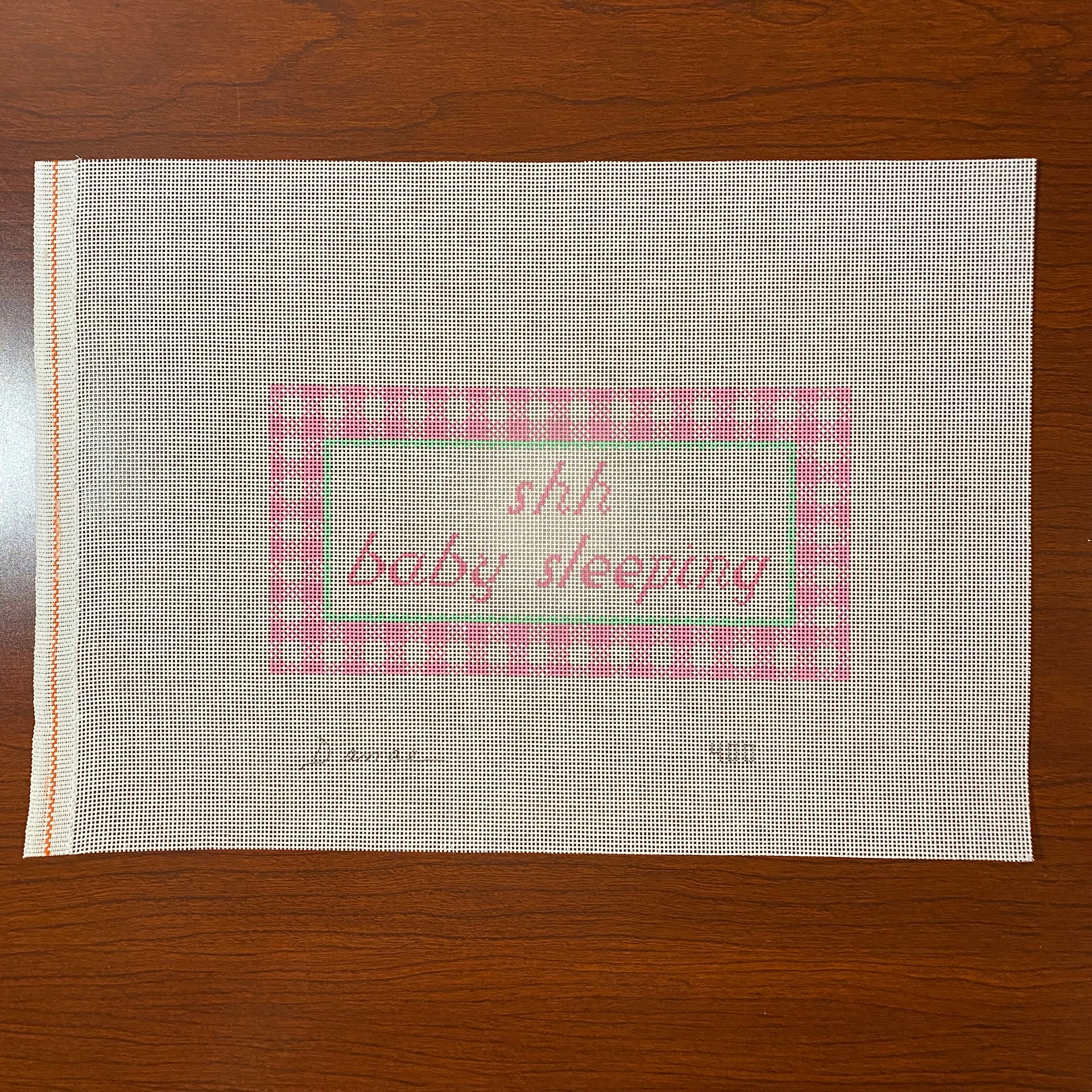Shh Baby Sleeping - Pink Gingham – The Needlepoint Clubhouse