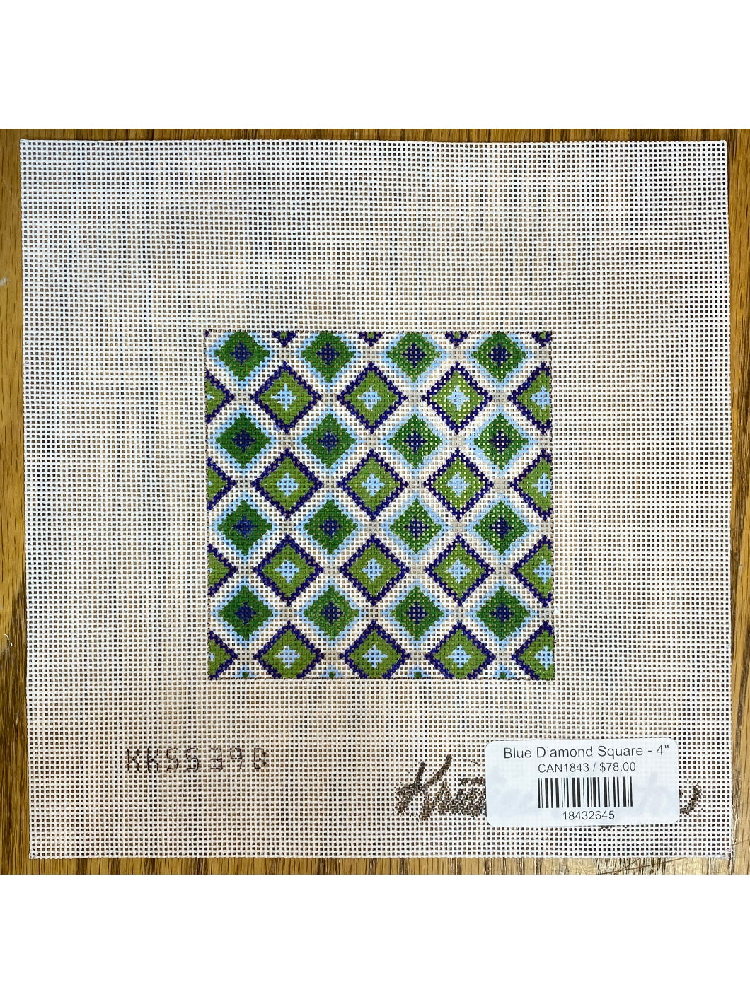 Blue Diamond Square - 4" – The Needlepoint Clubhouse