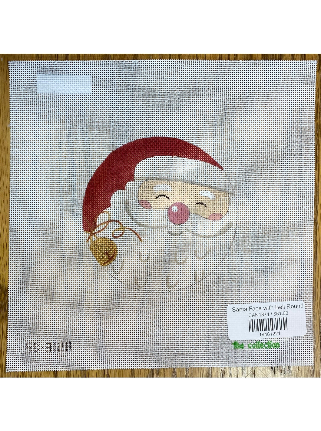 Santa Face with Bell Round – The Needlepoint Clubhouse