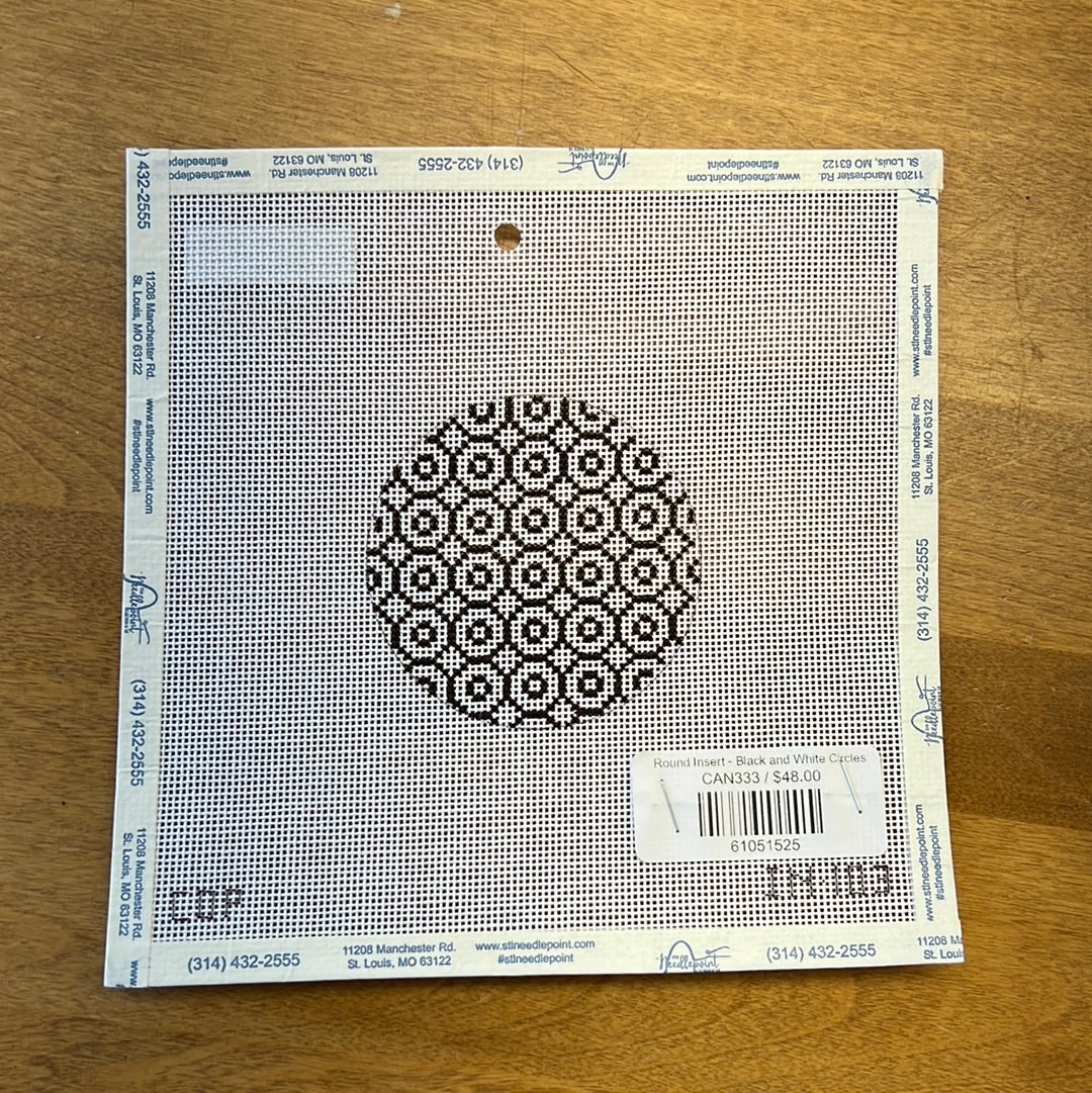 Round Insert - Black and White Circles – The Needlepoint Clubhouse