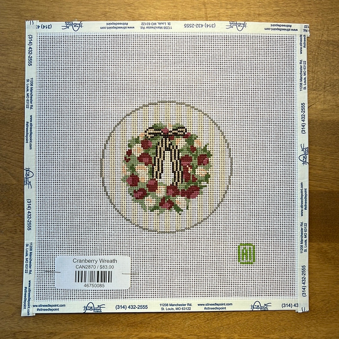 Cranberry Wreath – The Needlepoint Clubhouse