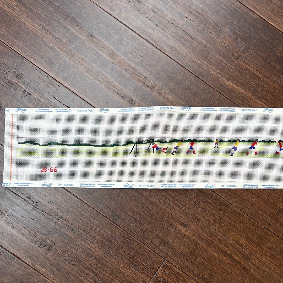 Soccer Scene Belt – The Needlepoint Clubhouse