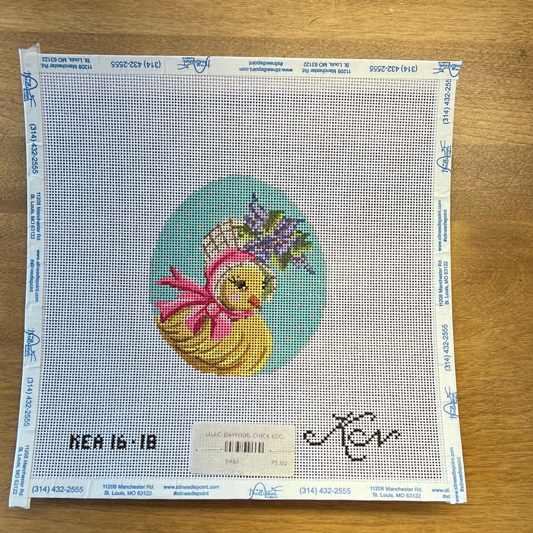 Lilac Chick Oval – The Needlepoint Clubhouse