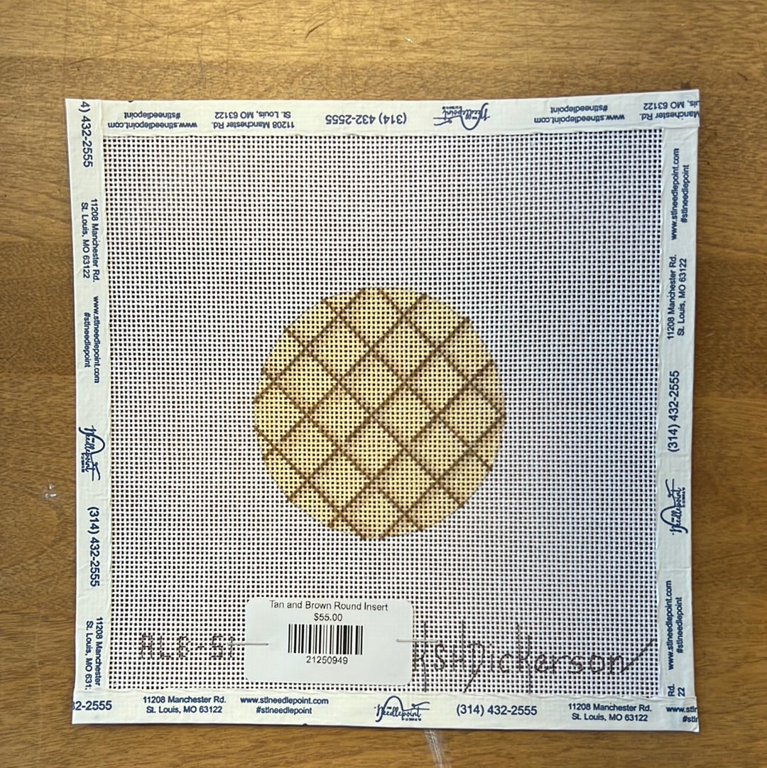 Tan and Brown Round Insert – The Needlepoint Clubhouse
