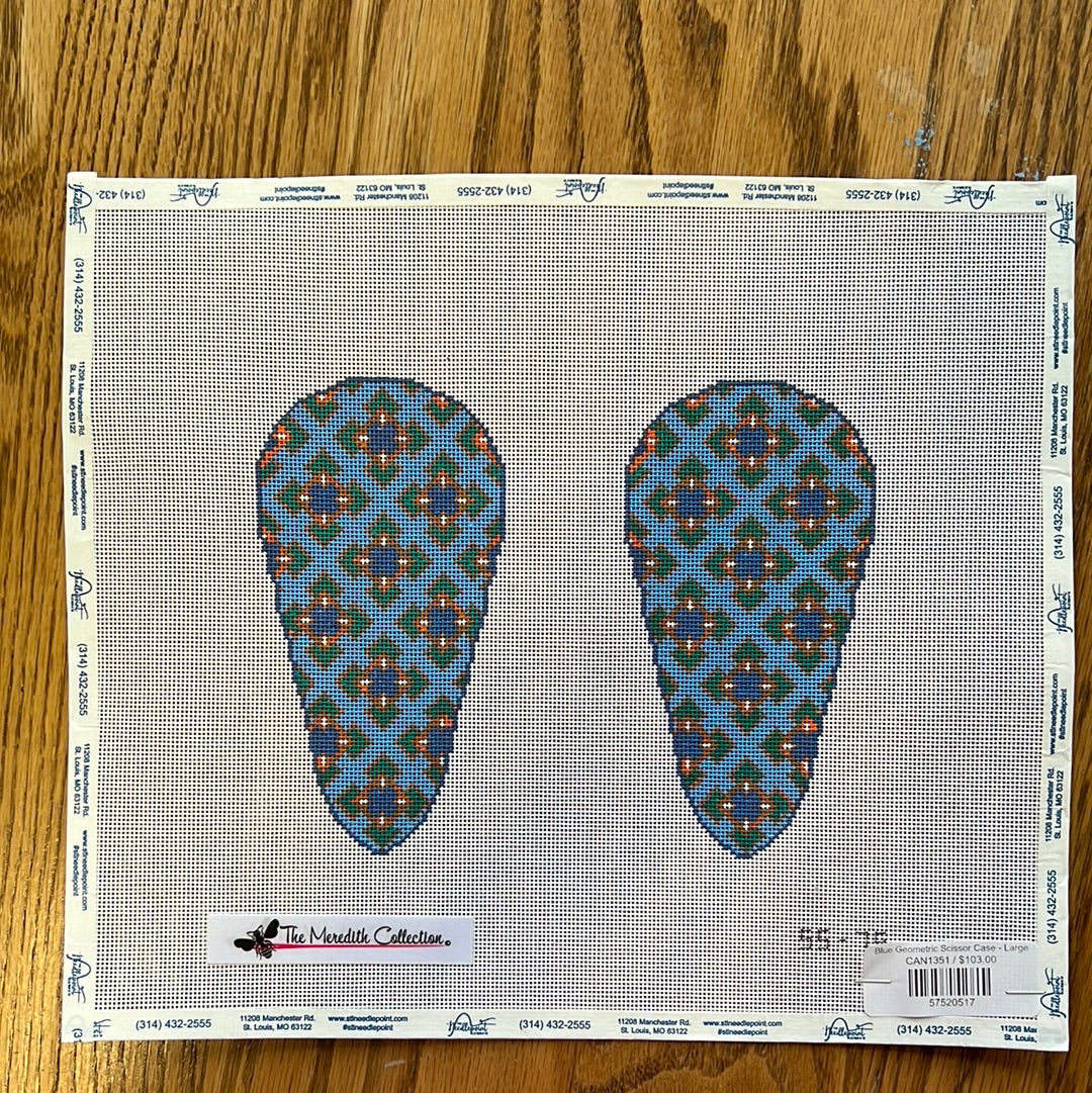 Blue Geometric Scissor Case - Large – The Needlepoint Clubhouse