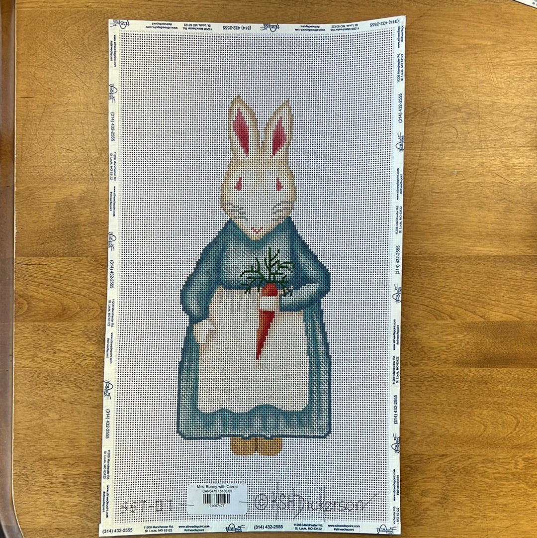 Mrs. Bunny with Carrot – The Needlepoint Clubhouse